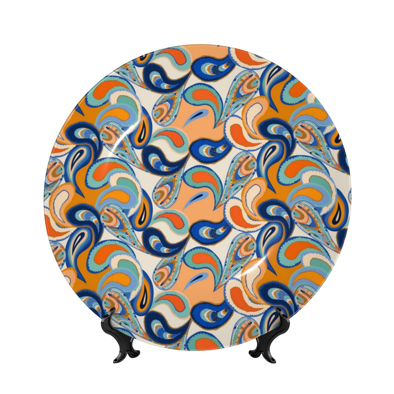 Yiaed Fashionable Paisley Print Bone China Decorative Plate Ceramic ...