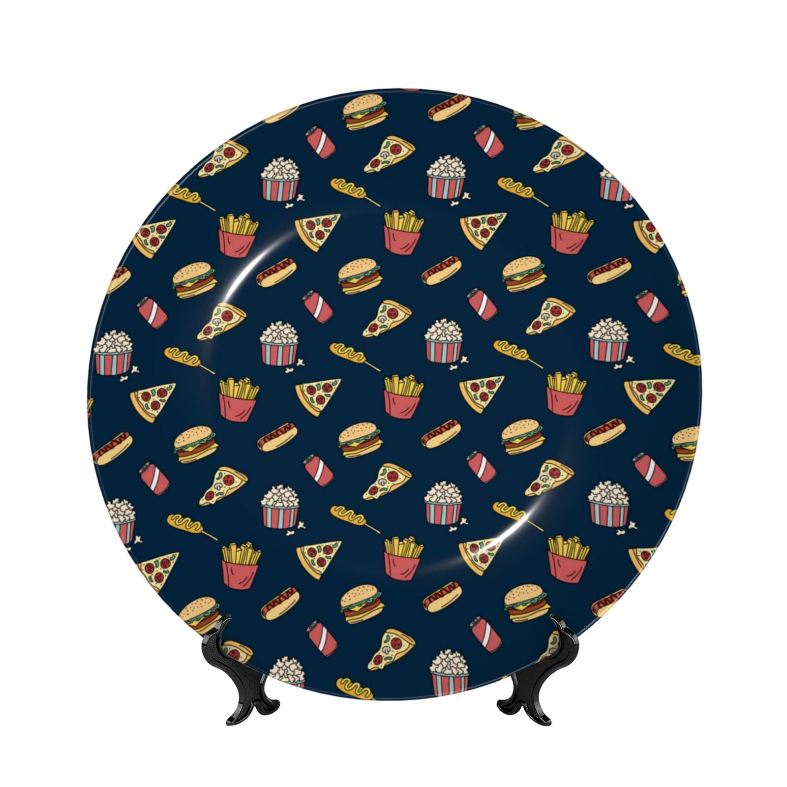 Yiaed Fast Food Print Bone China Decorative Plate Ceramic Dinner Plates ...
