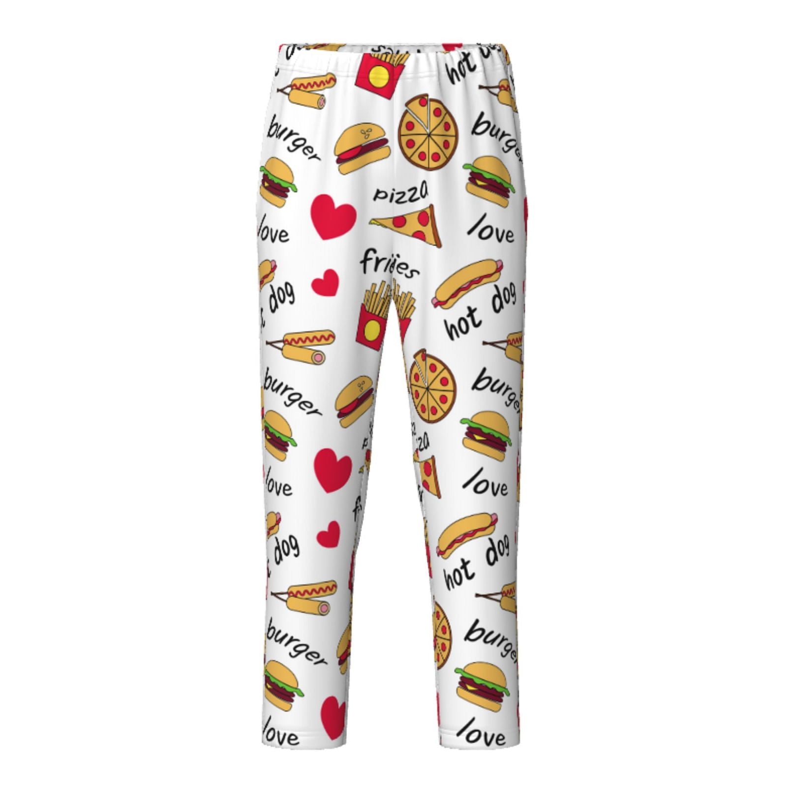 Yiaed Fast Food Print Teenagers' Lounge Pants, Loose PJ Bottoms, Long ...