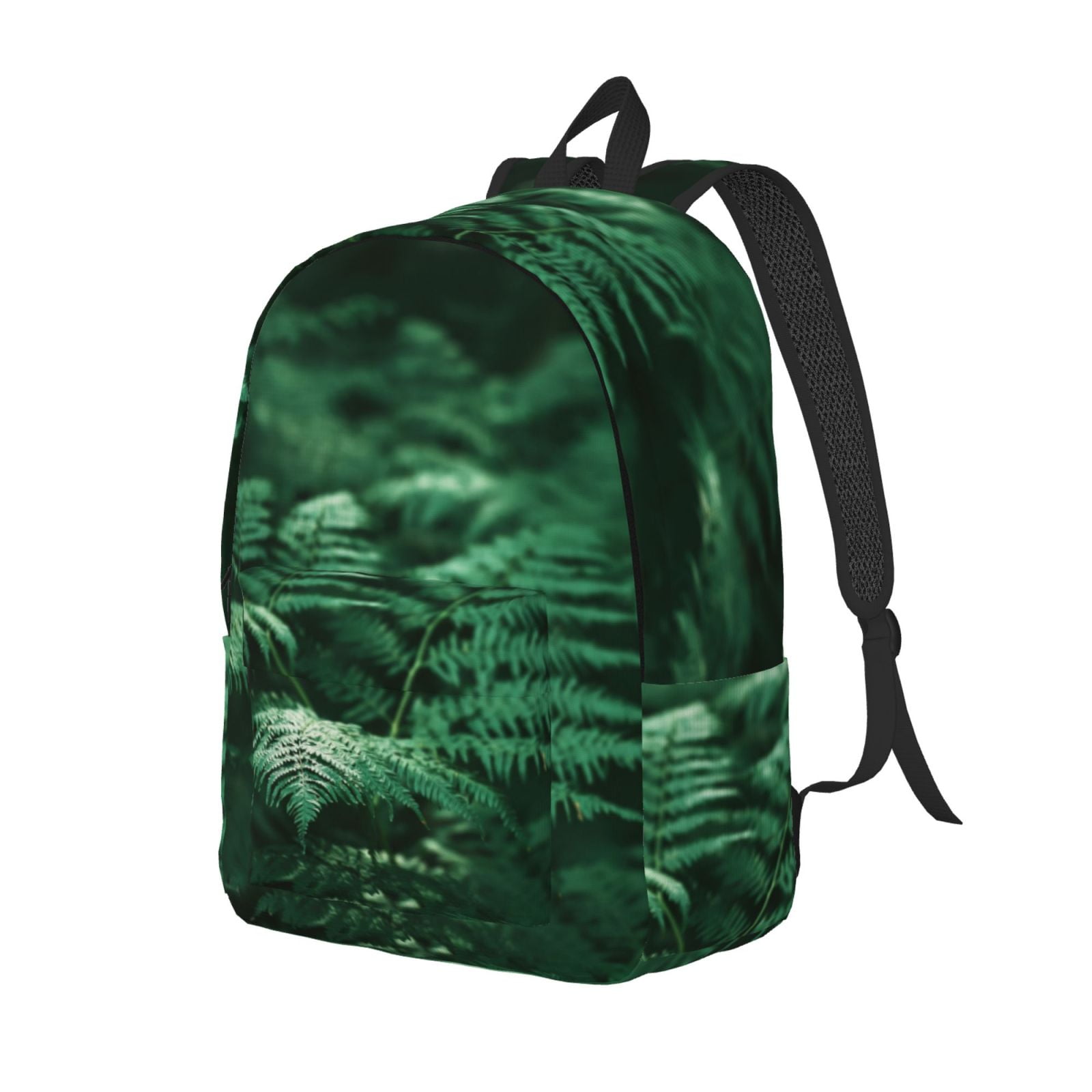 Yiaed Ferns Leave Green Foliage Print Laptop Backpack Travel Canvas ...