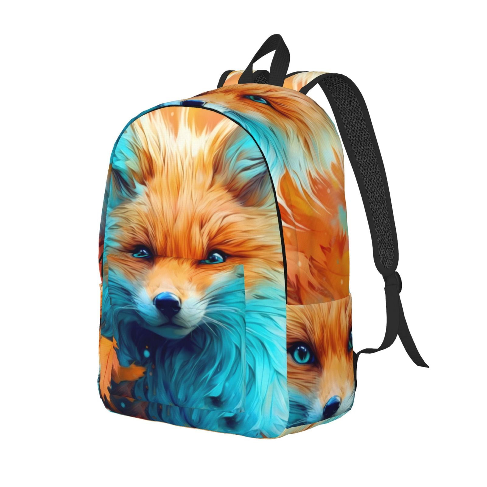 Yiaed Fiery Red Maple Leaf Fox Print Print Laptop Backpack Travel ...