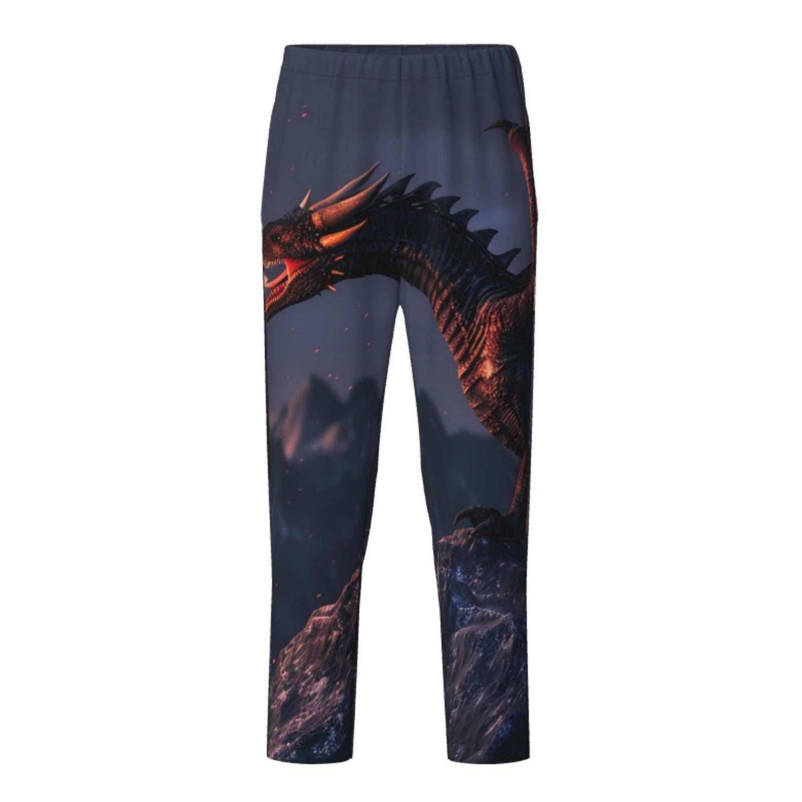Yiaed Fire Breathing Dragon Twilight Print Teenagers' Lounge Pants ...