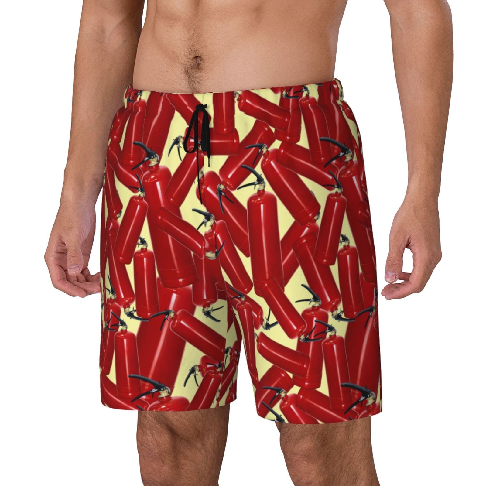 Yiaed Fire Extinguisher Print Mens Swim Trunks Bathing Suit Compression ...