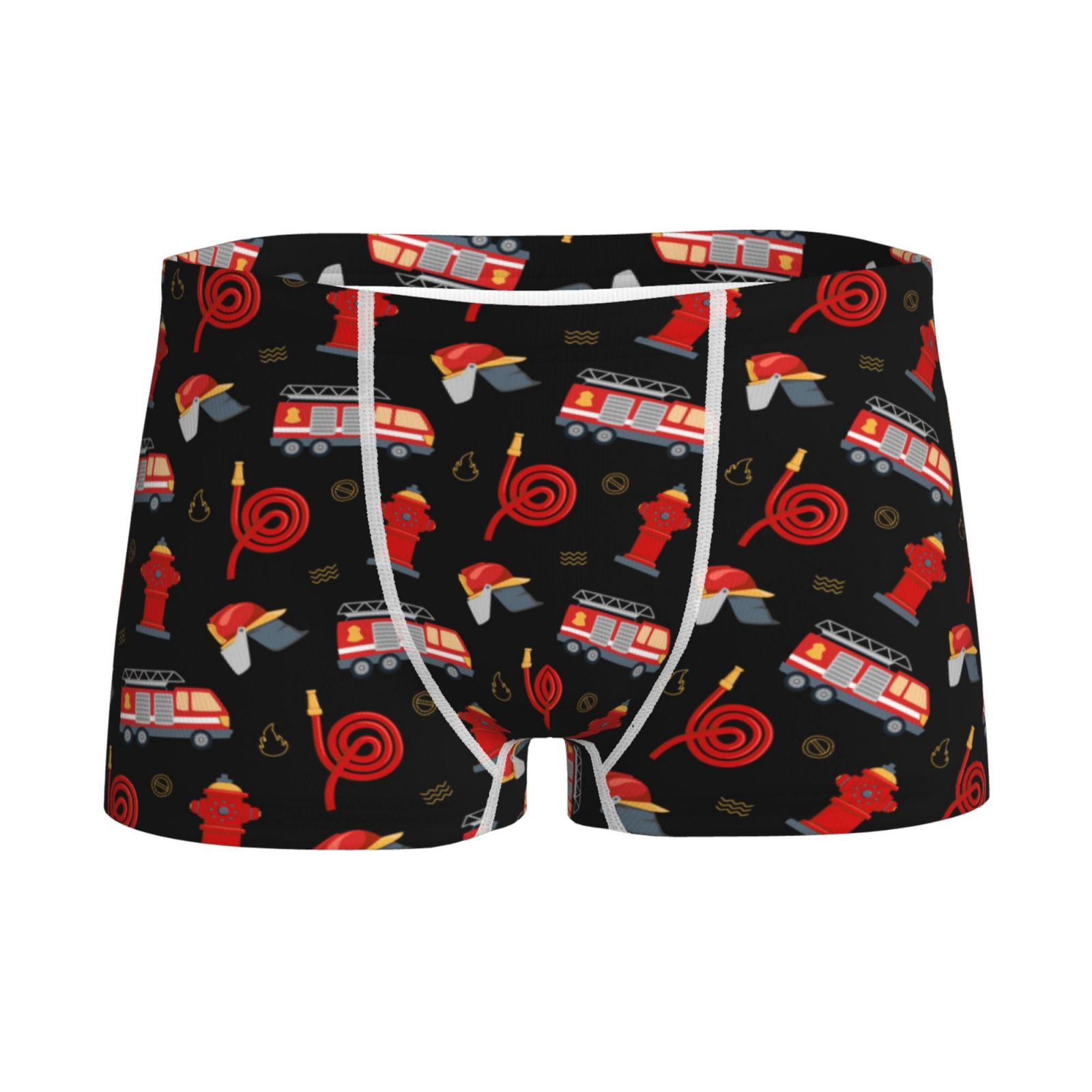 Yiaed Fire Fighting Print Boys' Boxer Briefs Cotton Casual Stretch ...