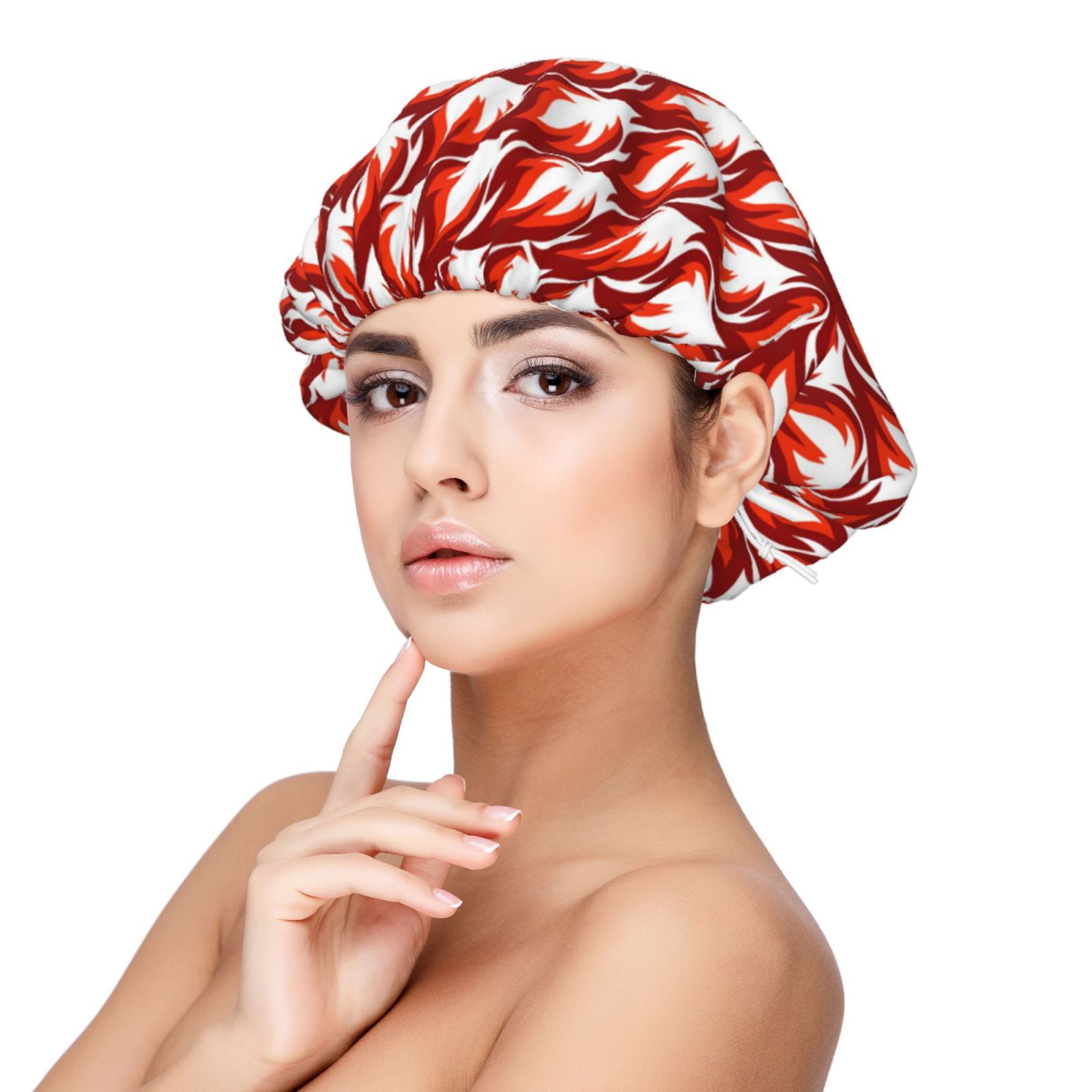 Yiaed Fire Symbols Print Satin Bonnet Silk Bonnet Hair Bonnet for ...