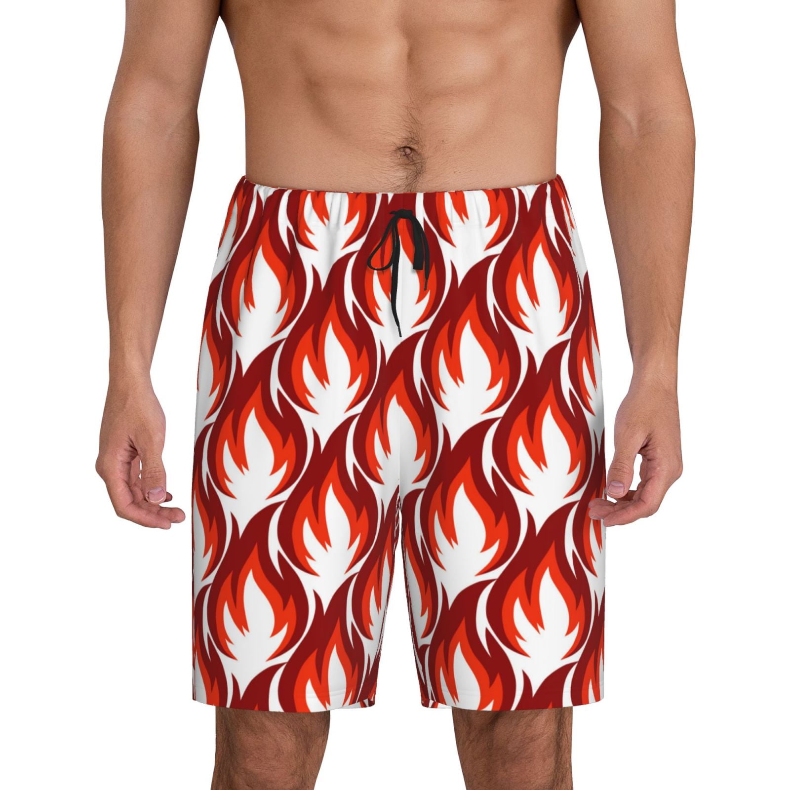 Yiaed Fire Symbols for Men's Soft Sleep Pajama Short Lounging Pajama ...