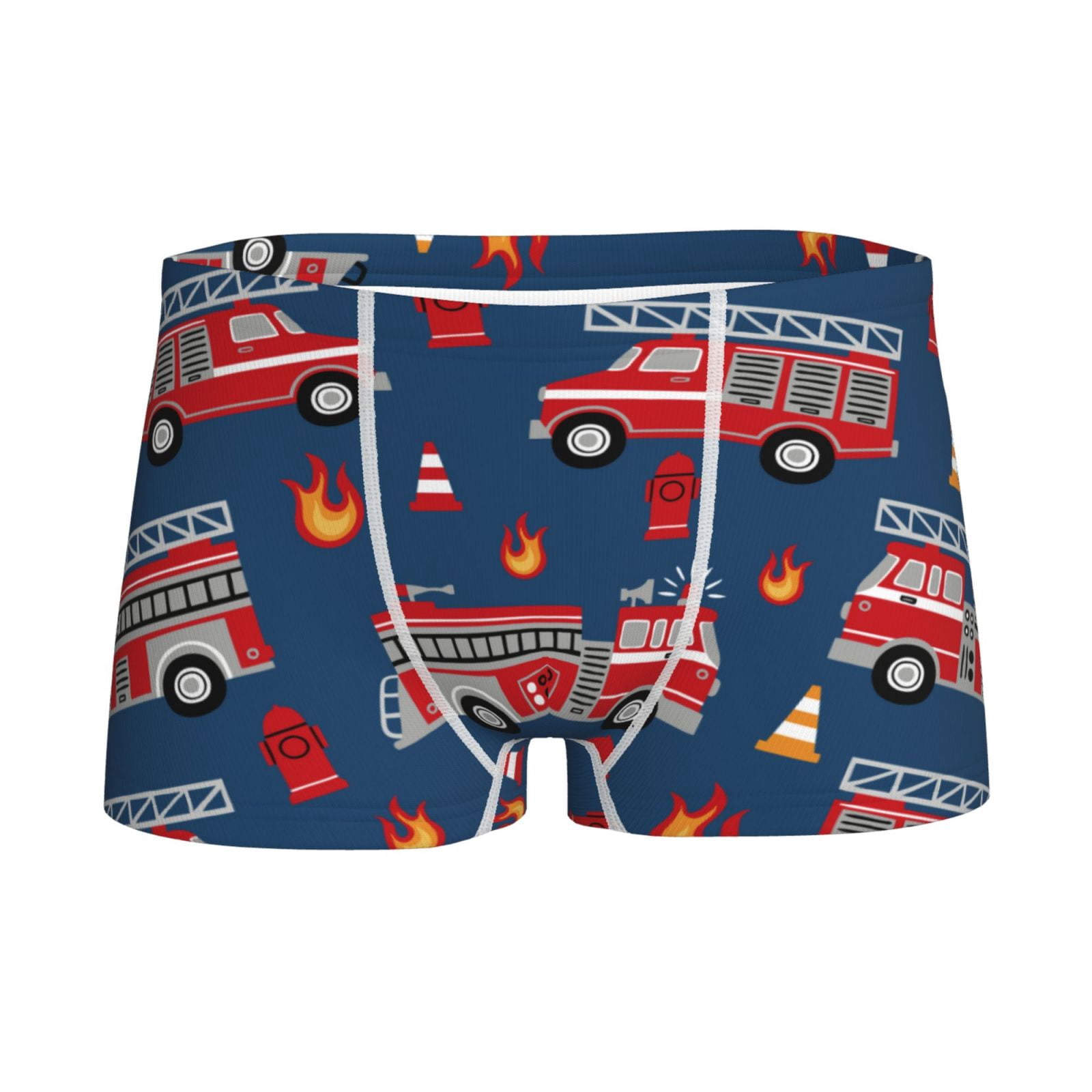 Yiaed Fire Truck 1 Print Boys' Boxer Briefs Cotton Casual Stretch ...