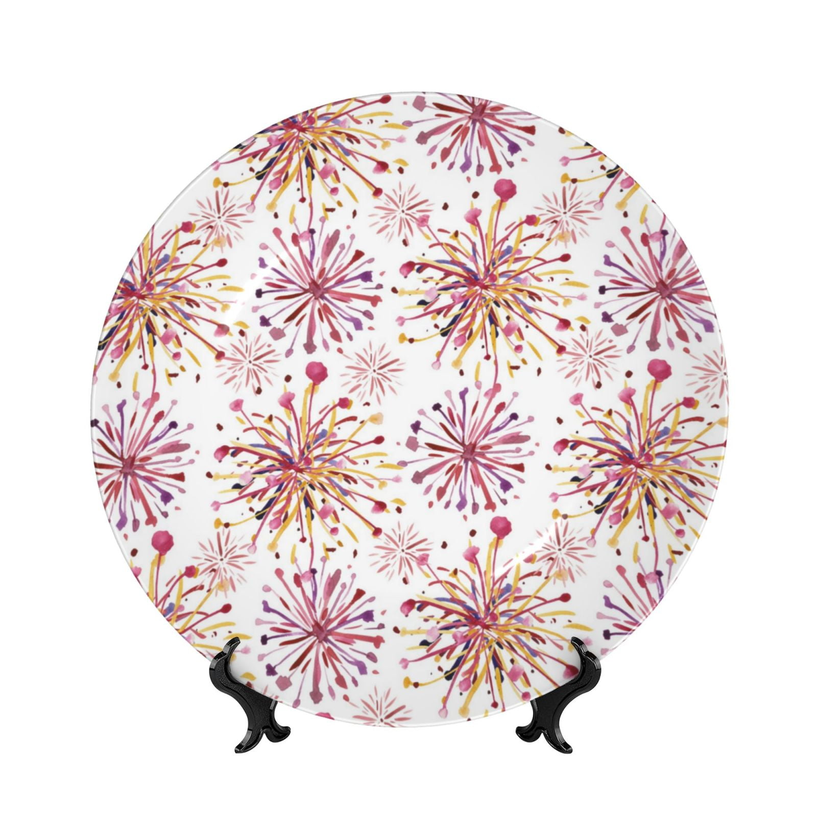 Yiaed Fireworks Print Bone China Decorative Plate Ceramic Dinner Plates ...
