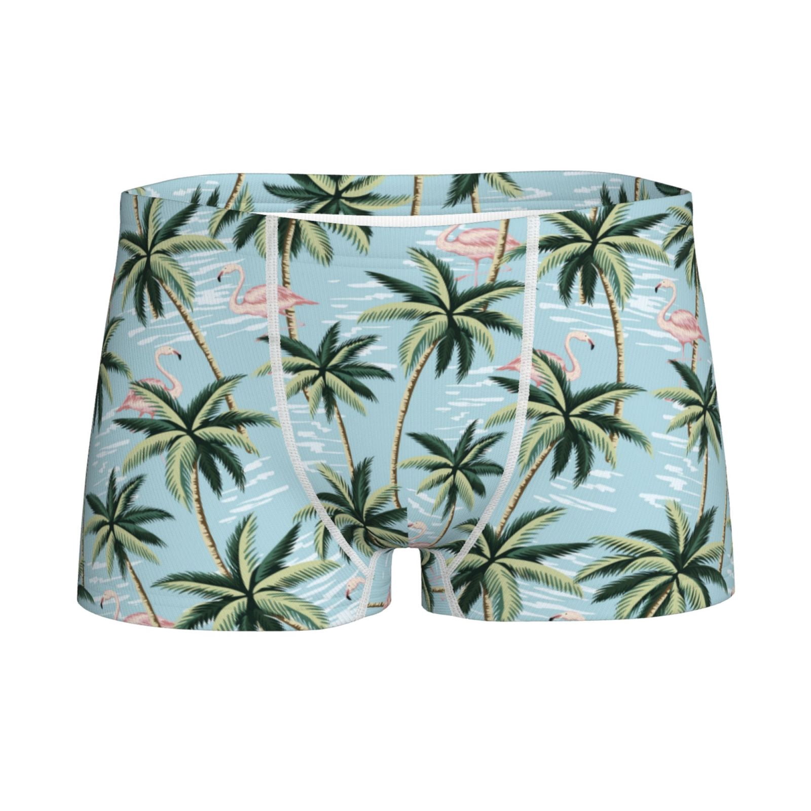Yiaed Flamingos And Palms Print Boys' Boxer Briefs Cotton Casual ...