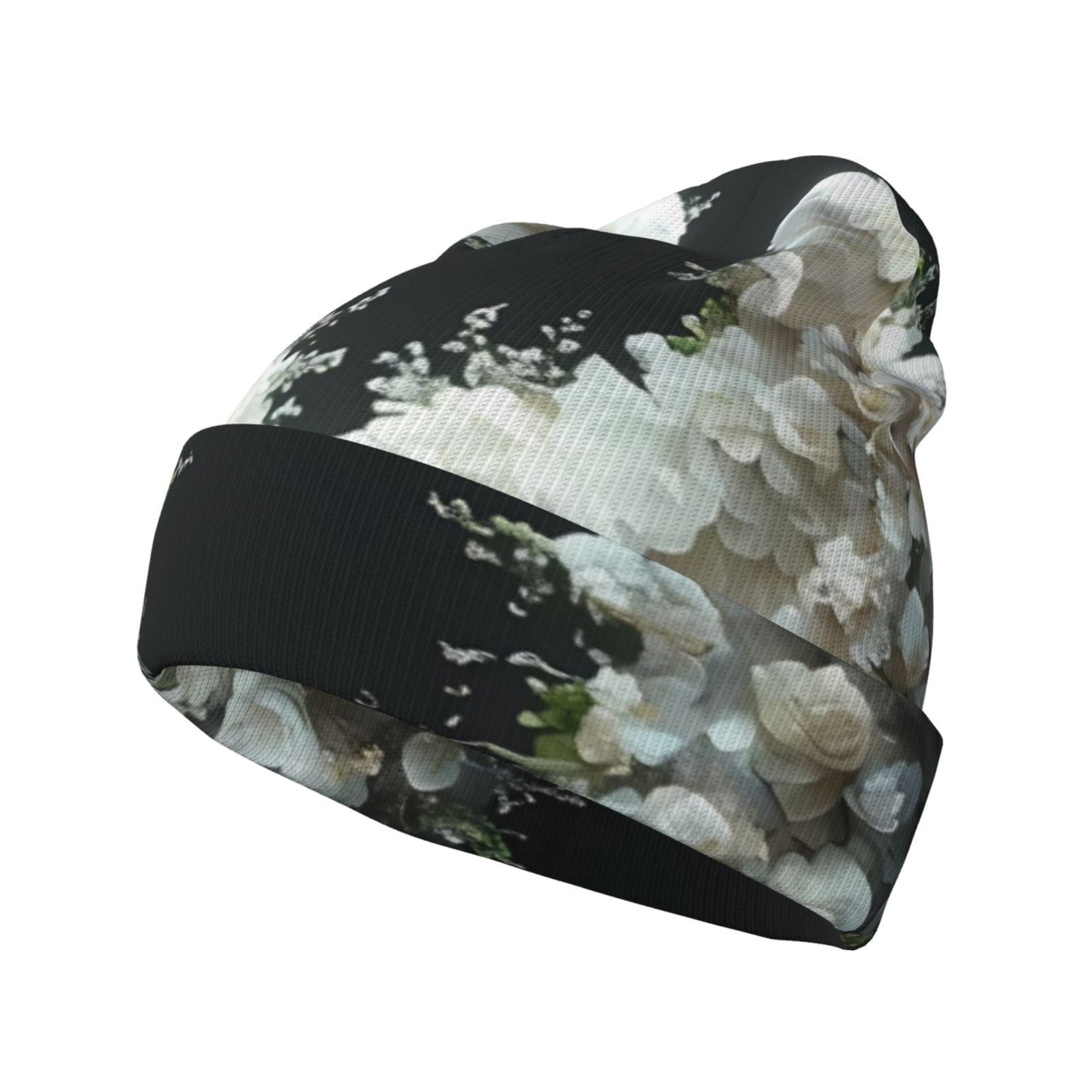 Yiaed Floral Angelic White Wings Print Winter Beanie for Men Women ...