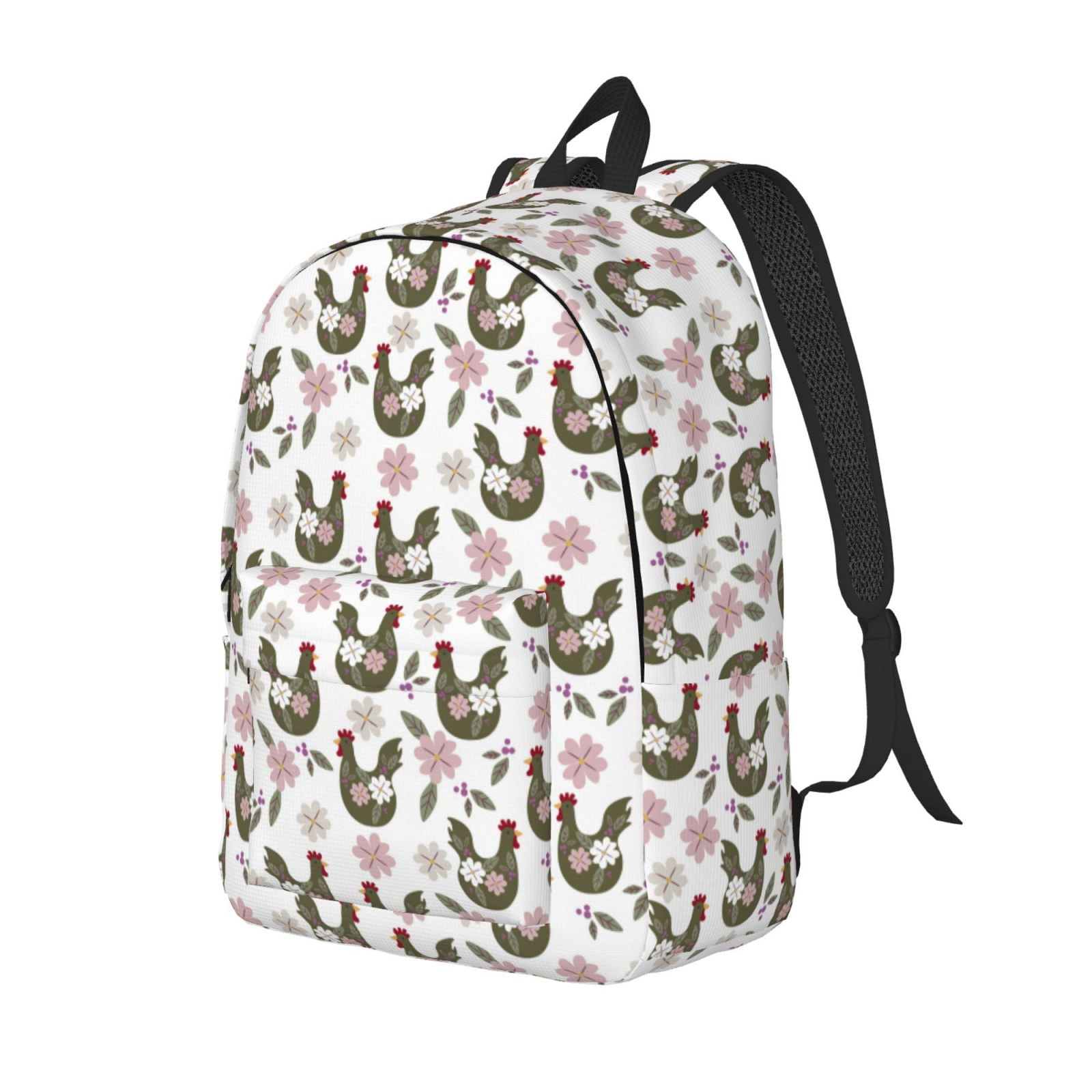 Yiaed Flowe Rooster Print Print Laptop Backpack Travel Canvas Backpack ...