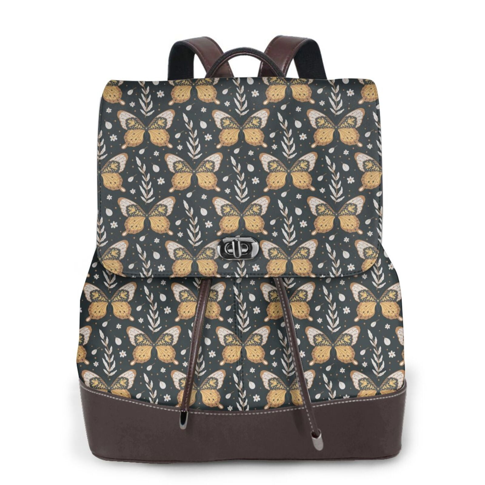 Yiaed Flower Butterfly Print Laptop Backpack for Women Slim Computer ...