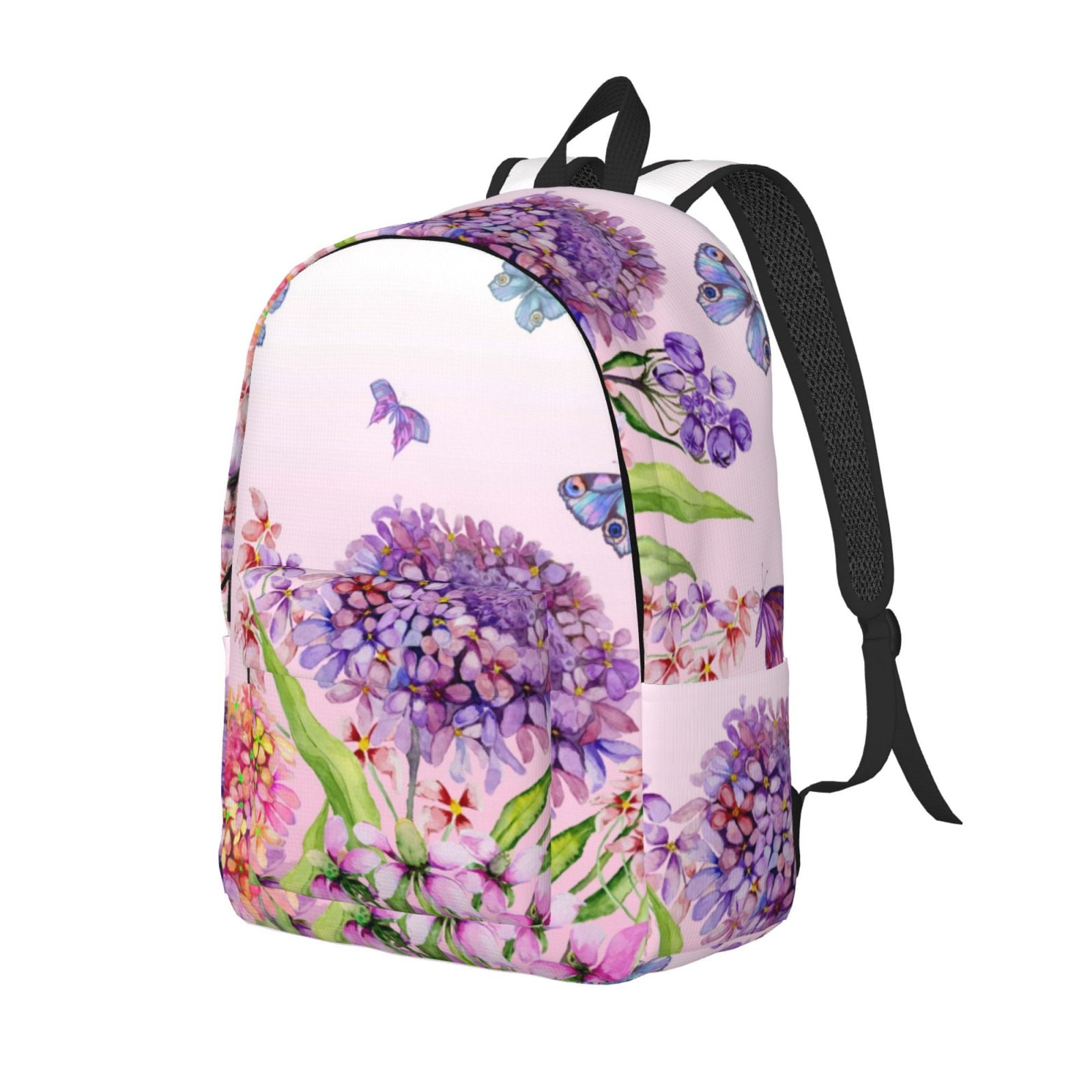 Yiaed Flowers And Colorful Butterflies Print Laptop Backpack Travel ...