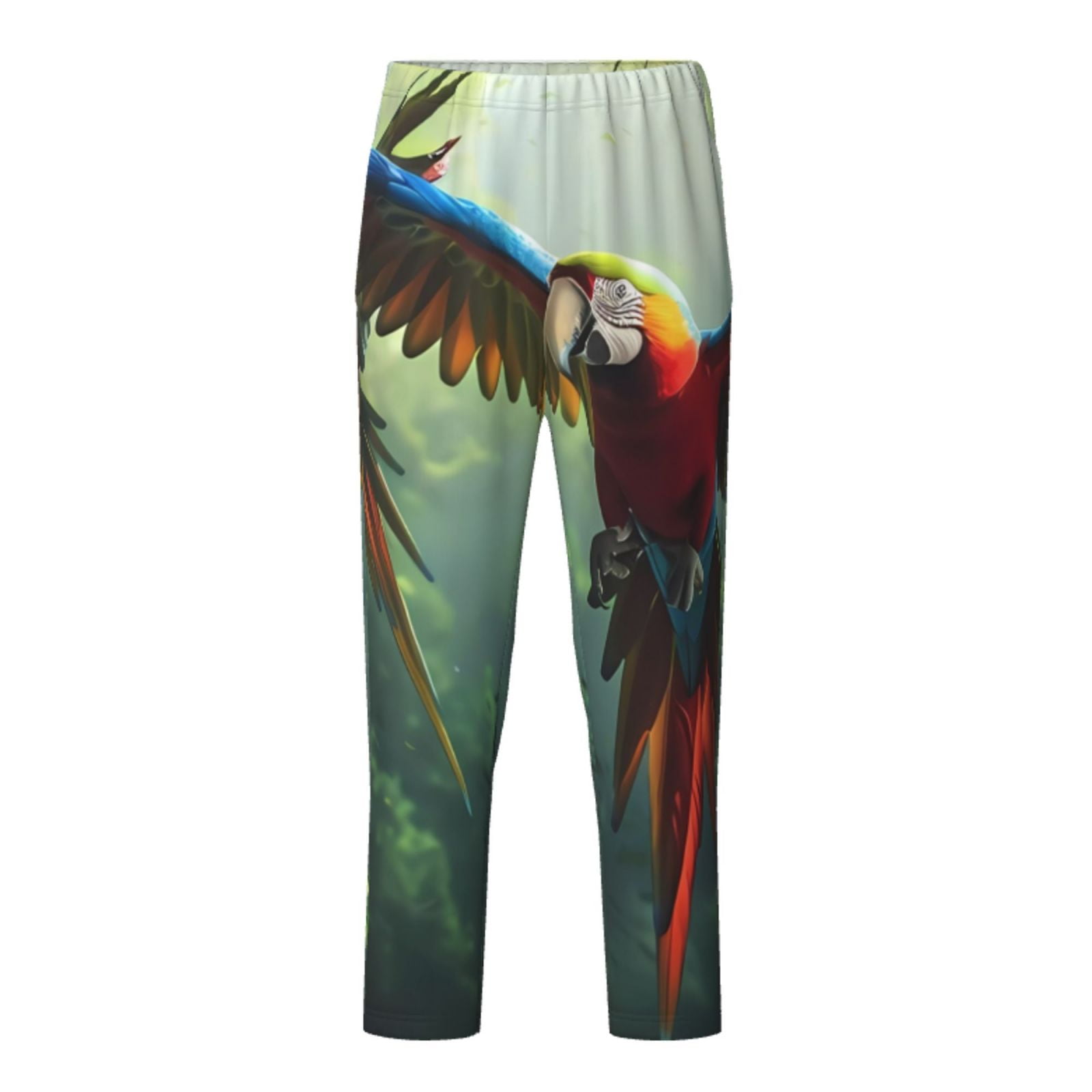 Yiaed Flying Parrots In Jungle Print Teenagers' Lounge Pants, Loose PJ ...