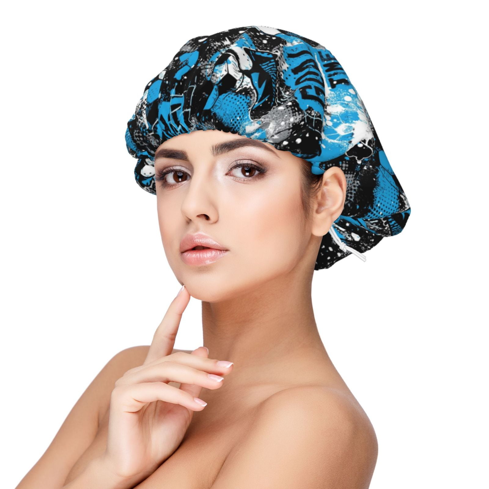 Yiaed Football Time Print Satin Bonnet Silk Bonnet Hair Bonnet for ...