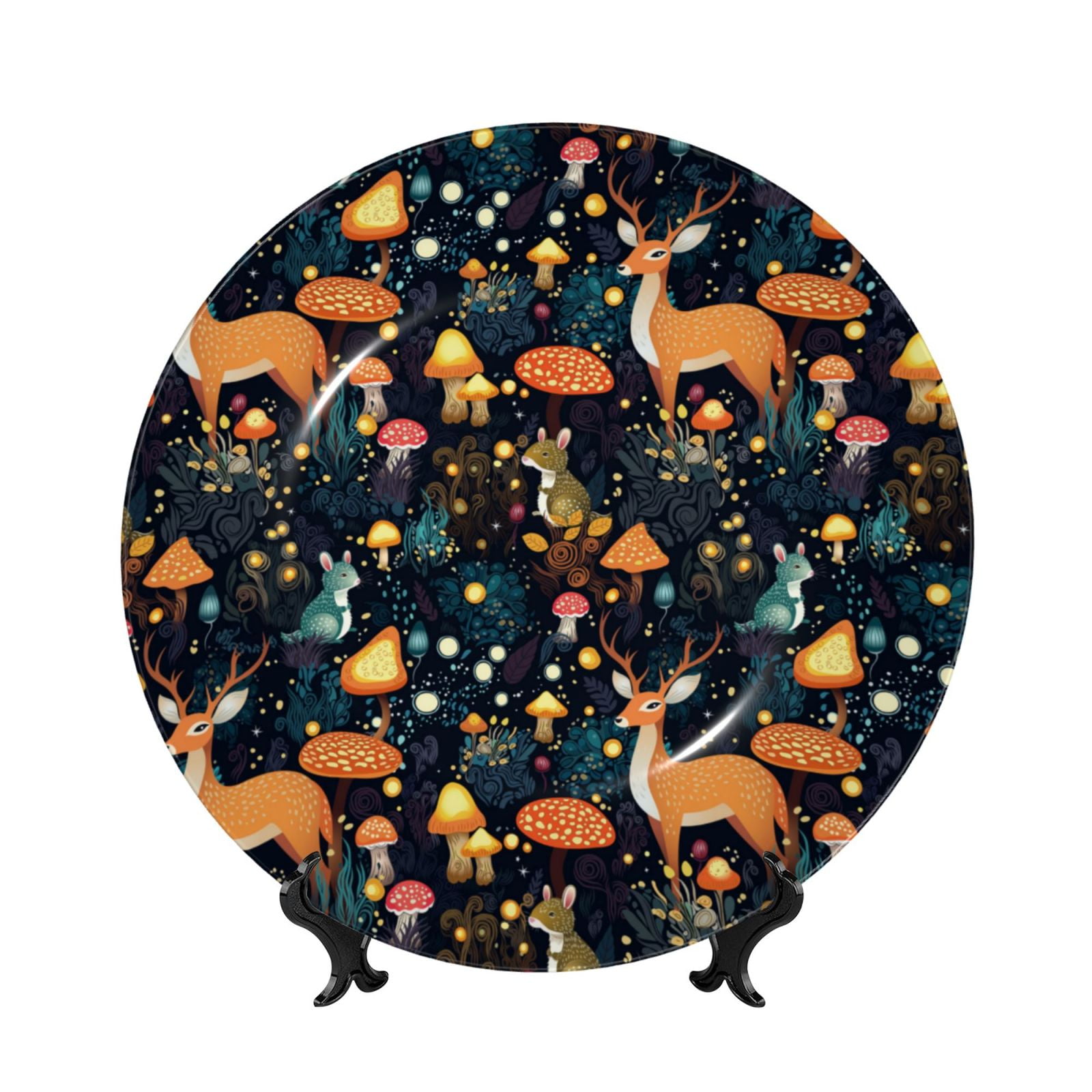 Yiaed Forest Elf Print Bone China Decorative Plate Ceramic Dinner ...