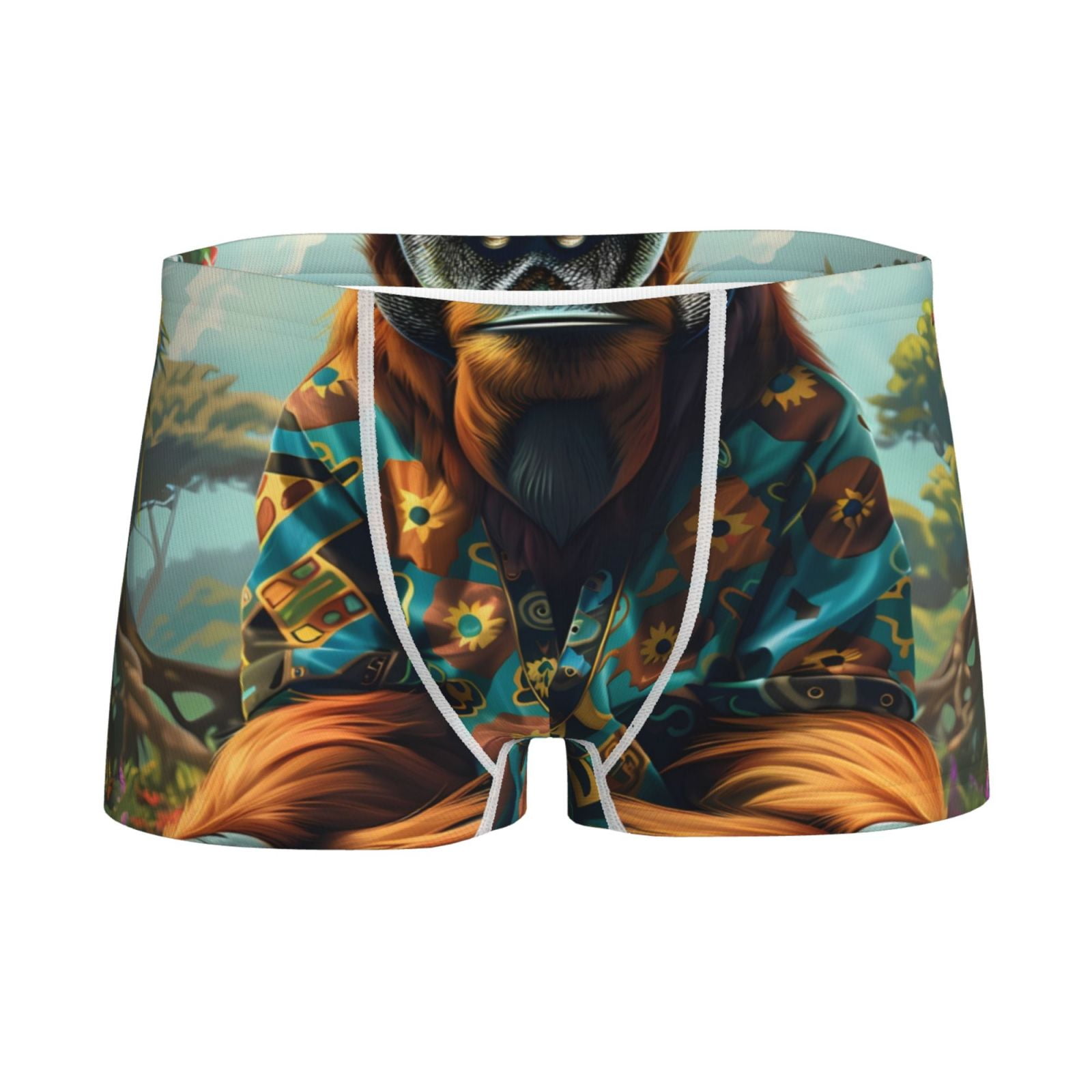 Yiaed Forest Meditating Gorilla Print Boys' Boxer Briefs Cotton Casual ...