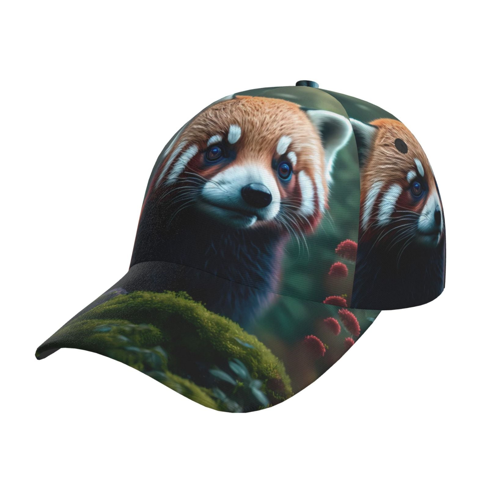 Yiaed Forest Plant Raccoon Print Cap Adjustable Size for Running ...