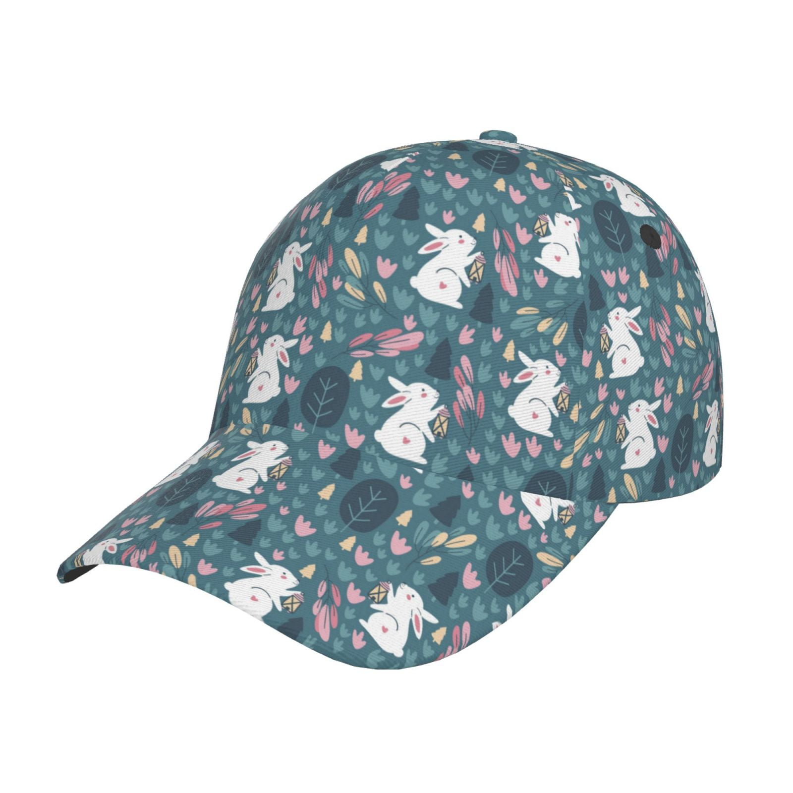 Yiaed Forest Rabbit Print Cap Adjustable Size for Running Workouts and ...