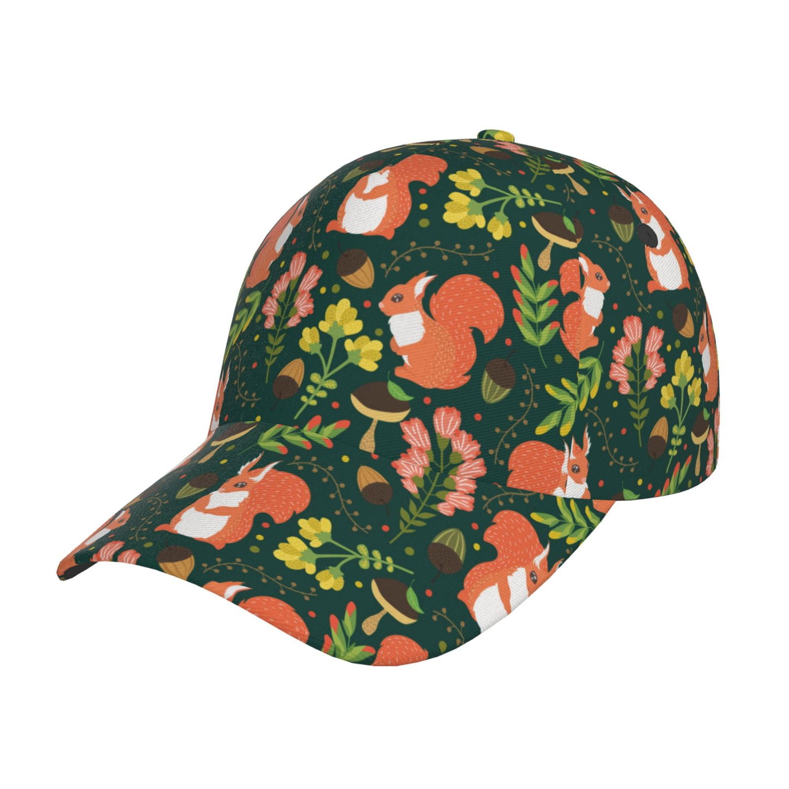 Yiaed Forest Squirrel Print Cap Adjustable Size for Running Workouts ...