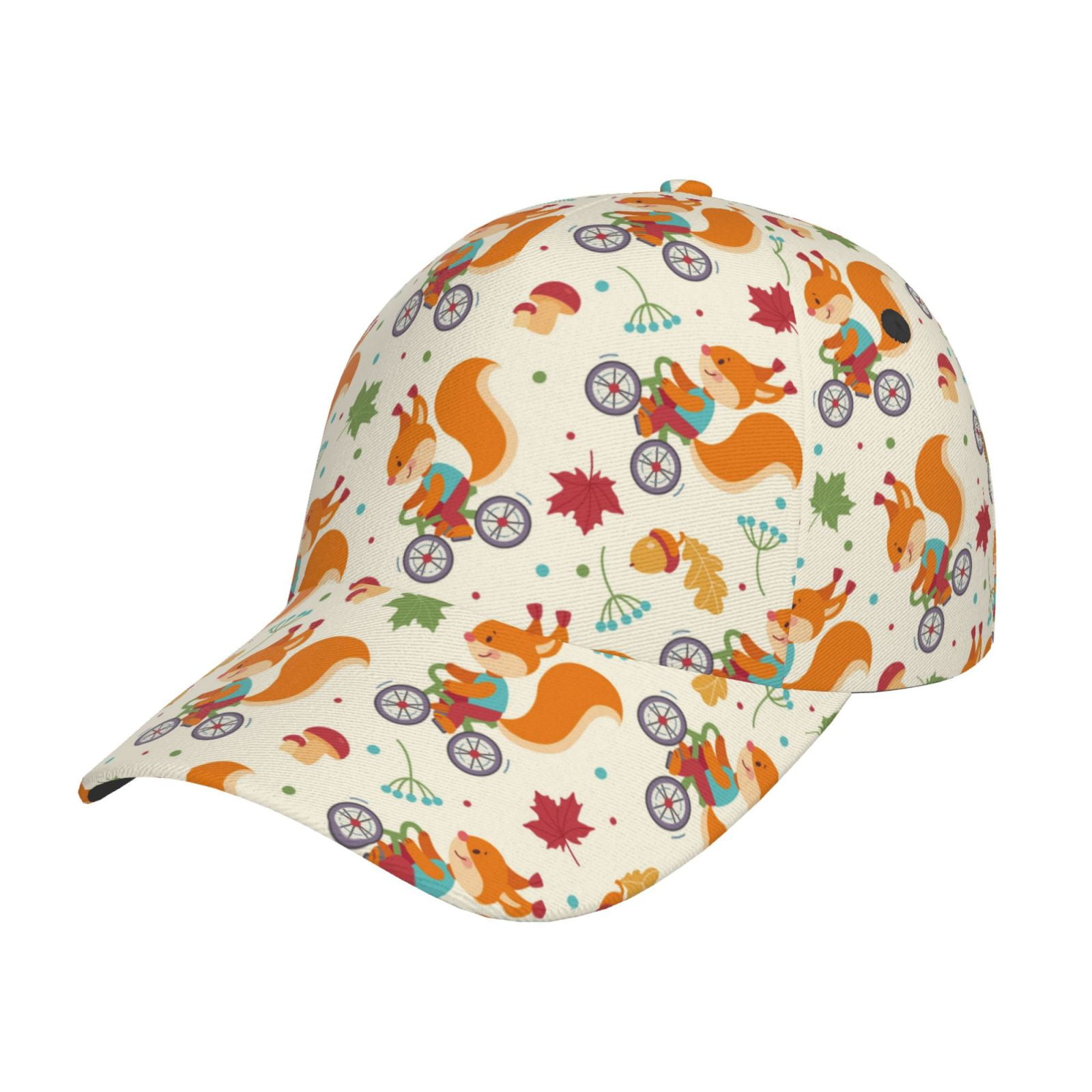 Yiaed Forest Squirrel Print Cap Adjustable Size for Running Workouts ...