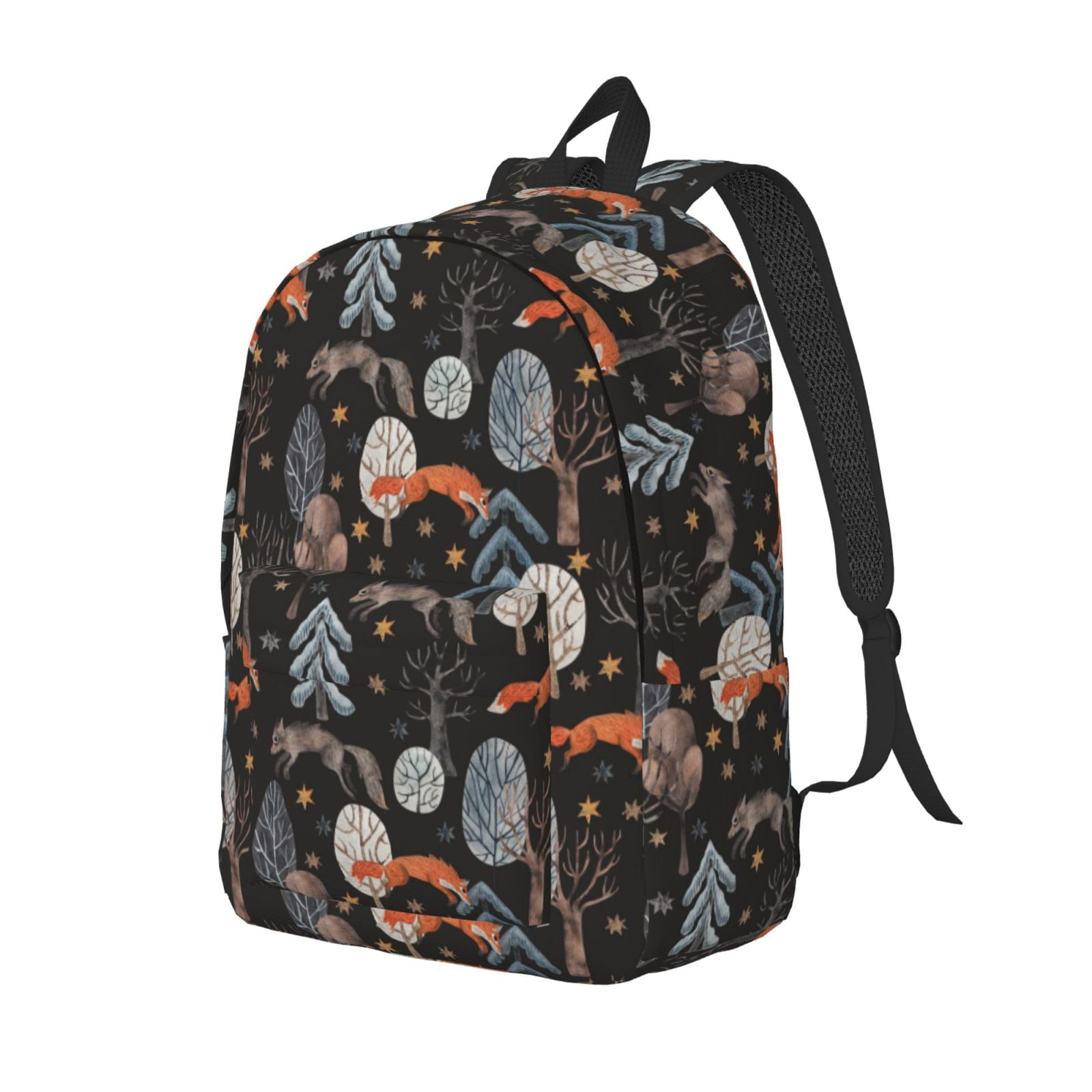 Yiaed Fox In The Forest Print Laptop Backpack Travel Canvas Backpack ...