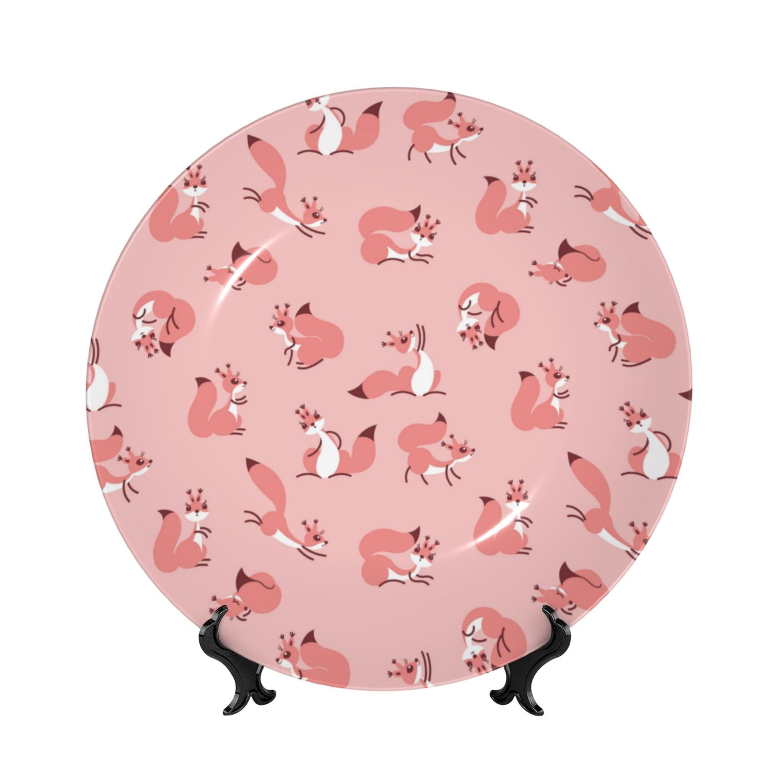 Yiaed Fox Print Bone China Decorative Plate Ceramic Dinner Plates Art ...