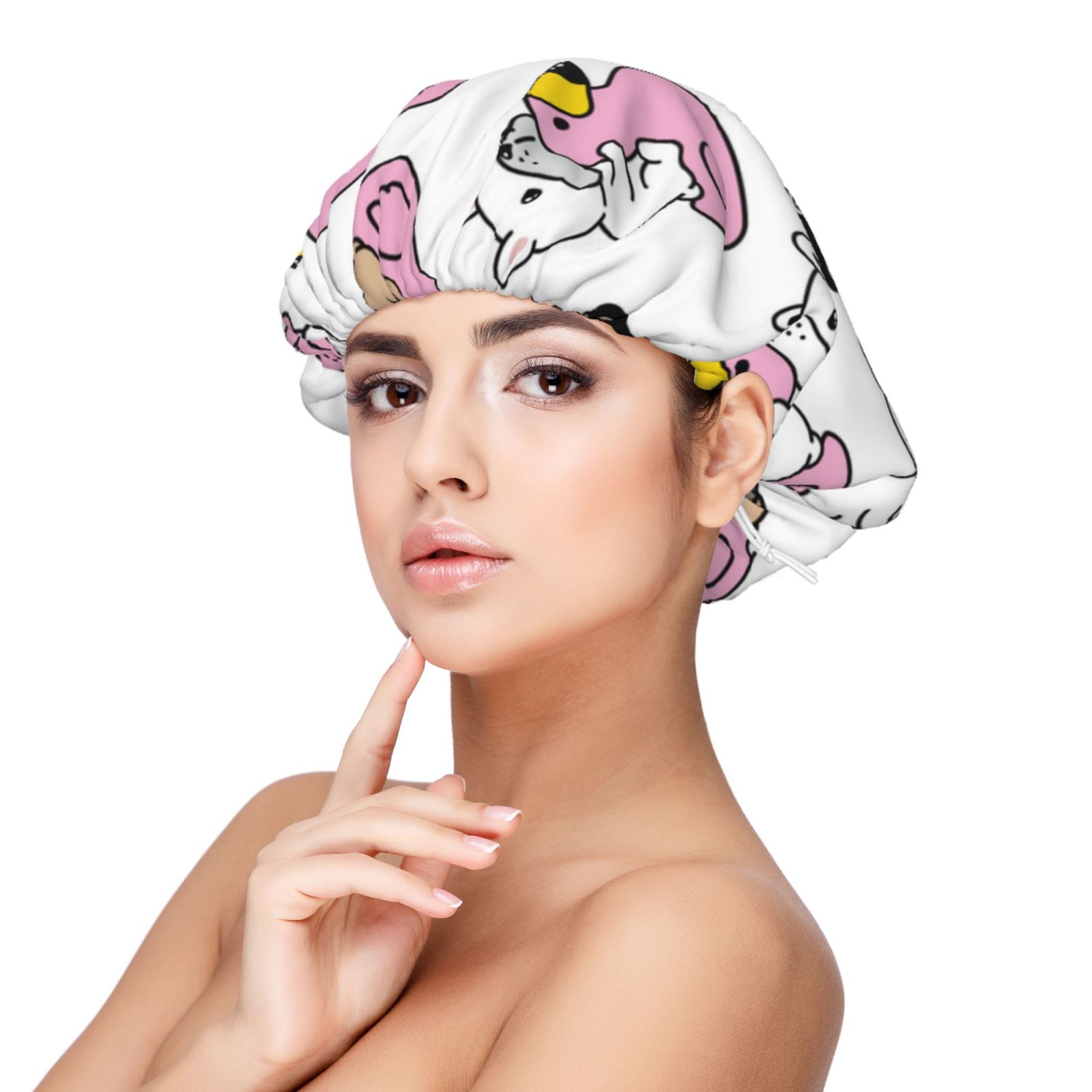 Yiaed French Bulldog Duck Print Satin Bonnet Silk Bonnet Hair Bonnet ...