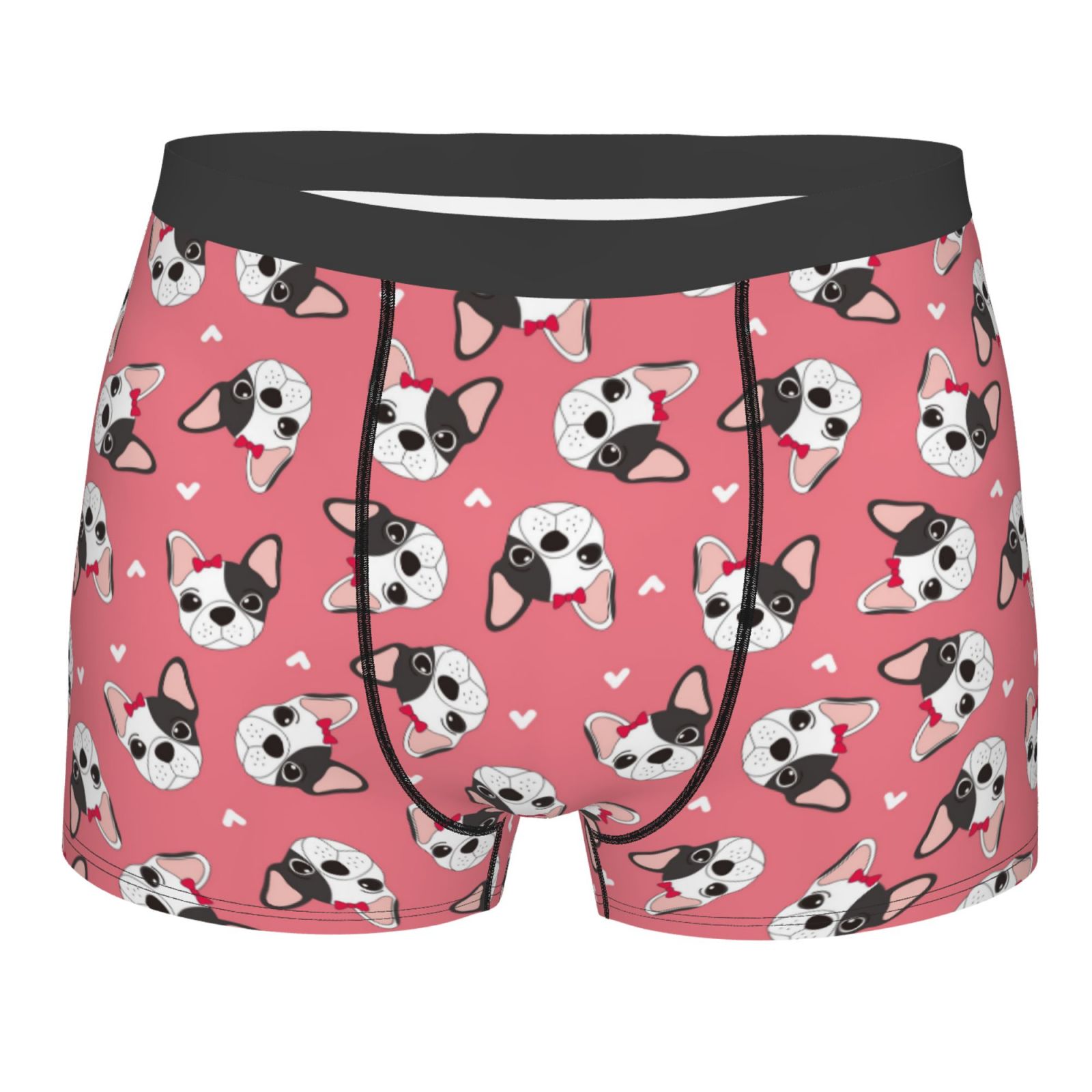 Yiaed French Bulldog Face Print Men's Soft Cotton Boxer Shorts ...