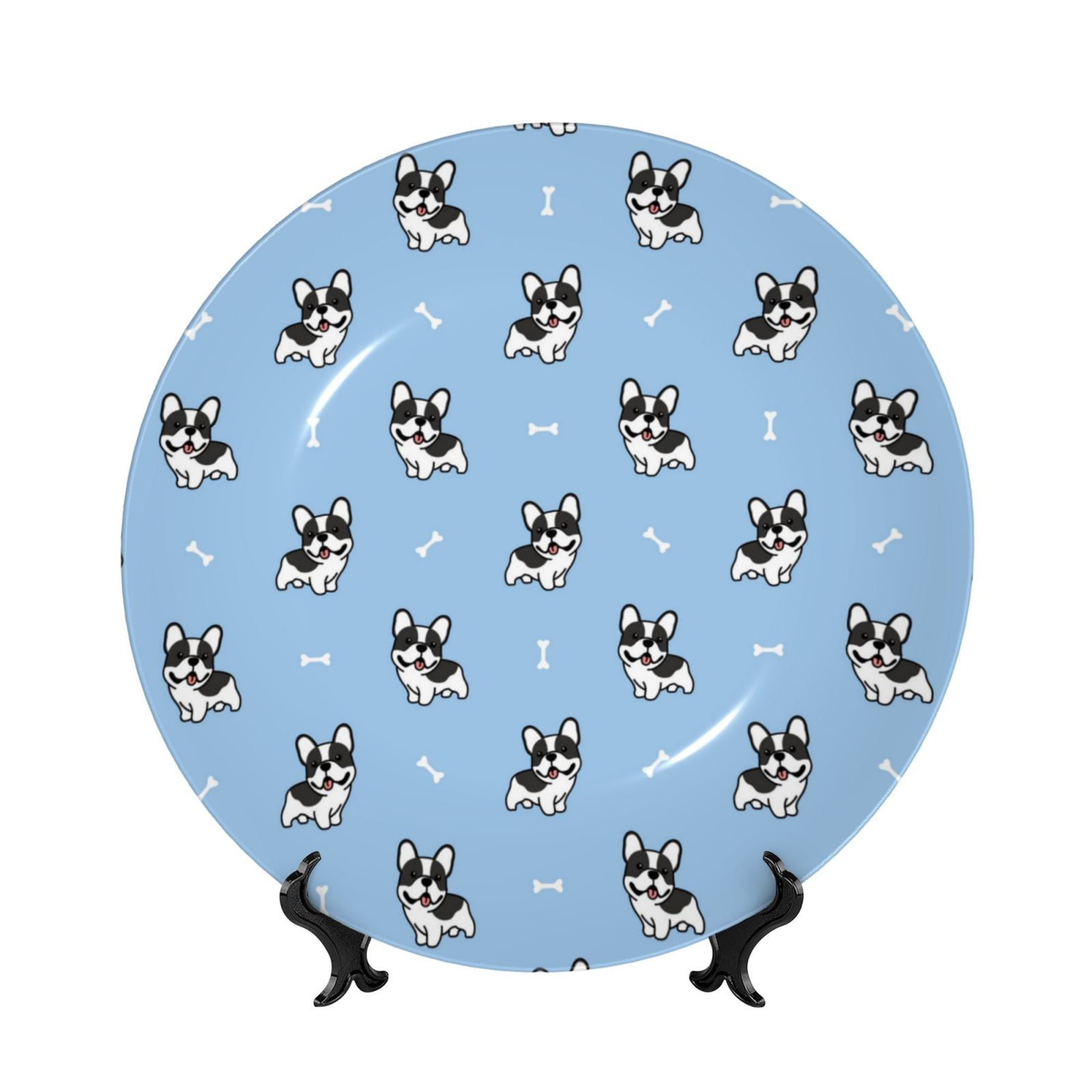 Yiaed French Bulldog Puppy Print Bone China Decorative Plate Ceramic ...