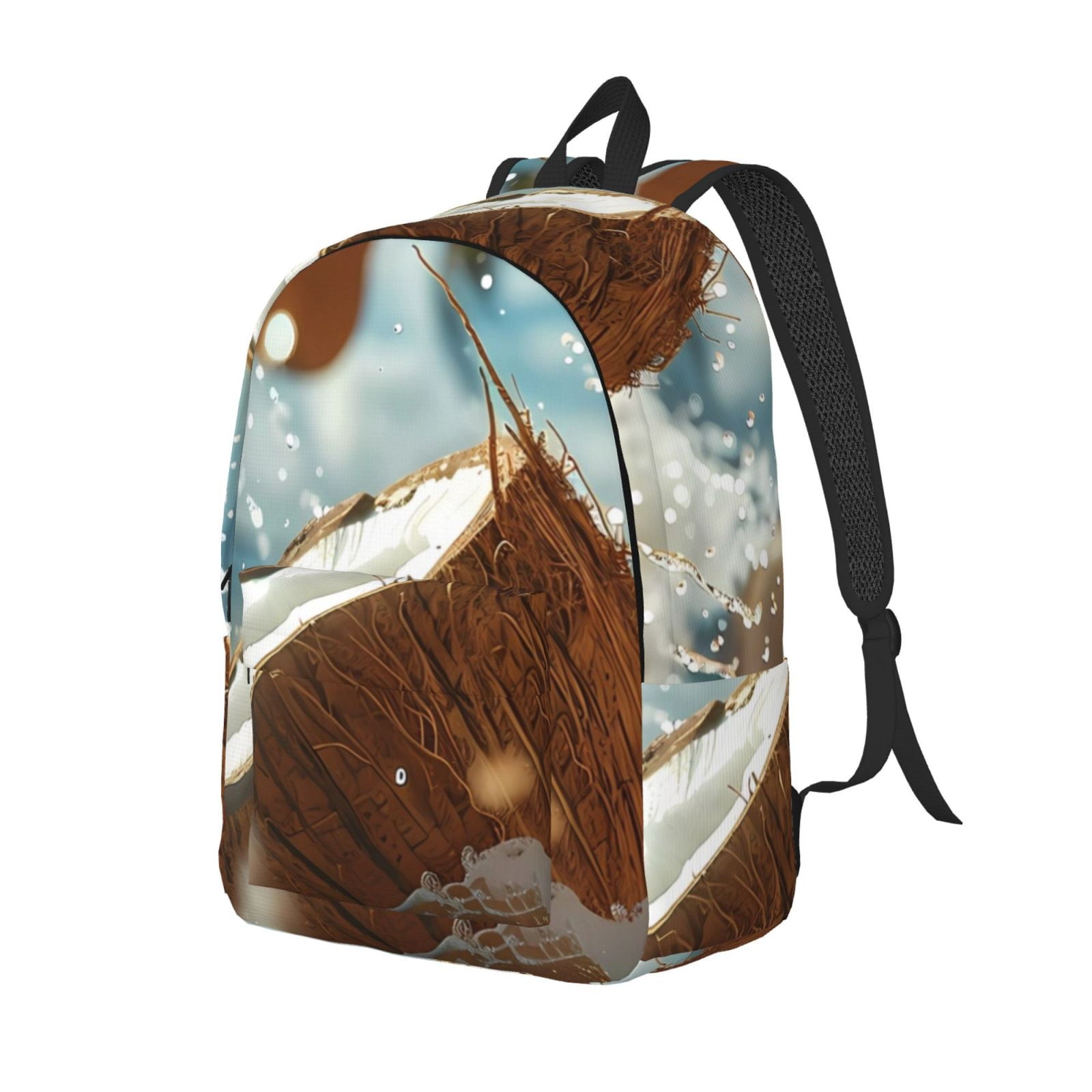 Yiaed Fresh Coconut Splash Print Laptop Backpack Travel Canvas Backpack ...