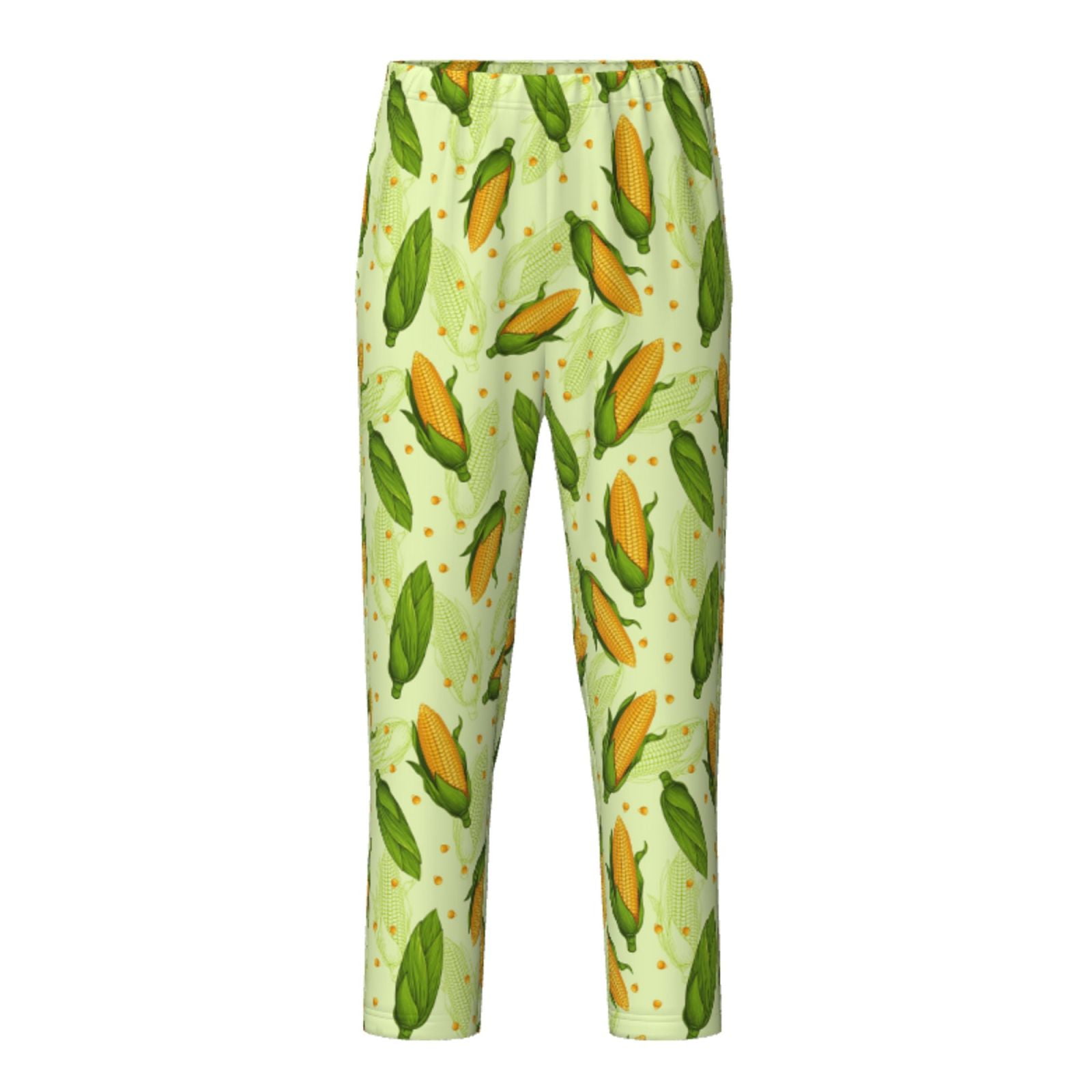 Yiaed Fresh Corn Print Teenagers' Lounge Pants, Loose PJ Bottoms, Long ...