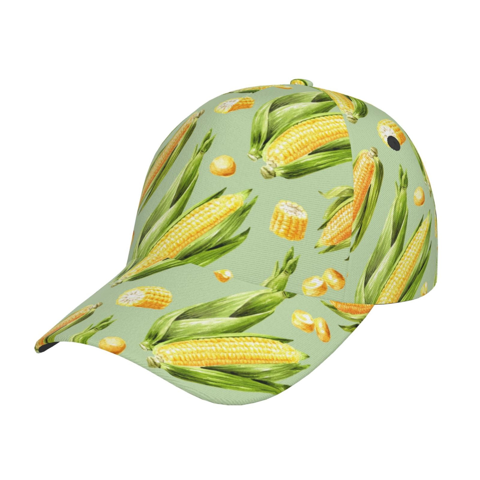 Yiaed Fresh Sweet Corn Print Cap Adjustable Size for Running Workouts ...