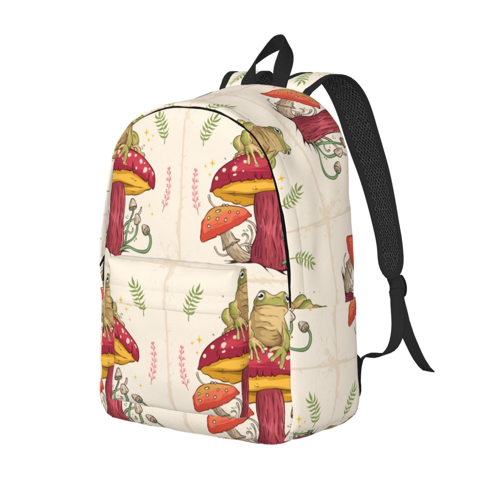 Yiaed Frog Sitting On Mushroom Print Print Laptop Backpack Travel ...