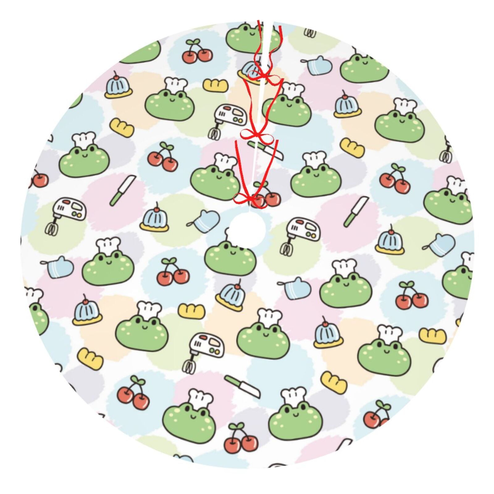 Yiaed Frog Wear Chef Hat Print Christmas Tree Skirt , Tree SkirtsTree ...