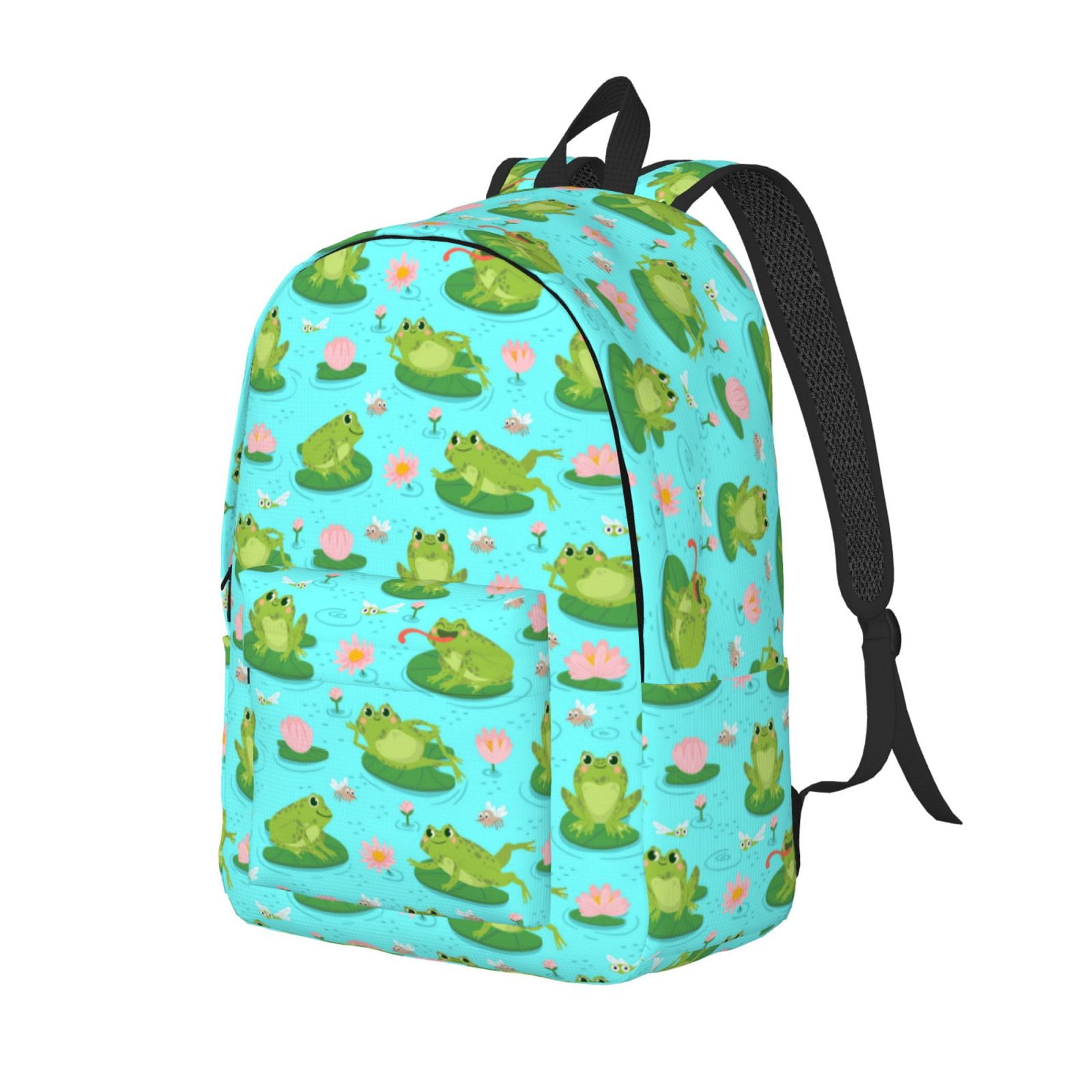 Yiaed Frogs And Aquatic Plants Print Laptop Backpack Travel Canvas ...
