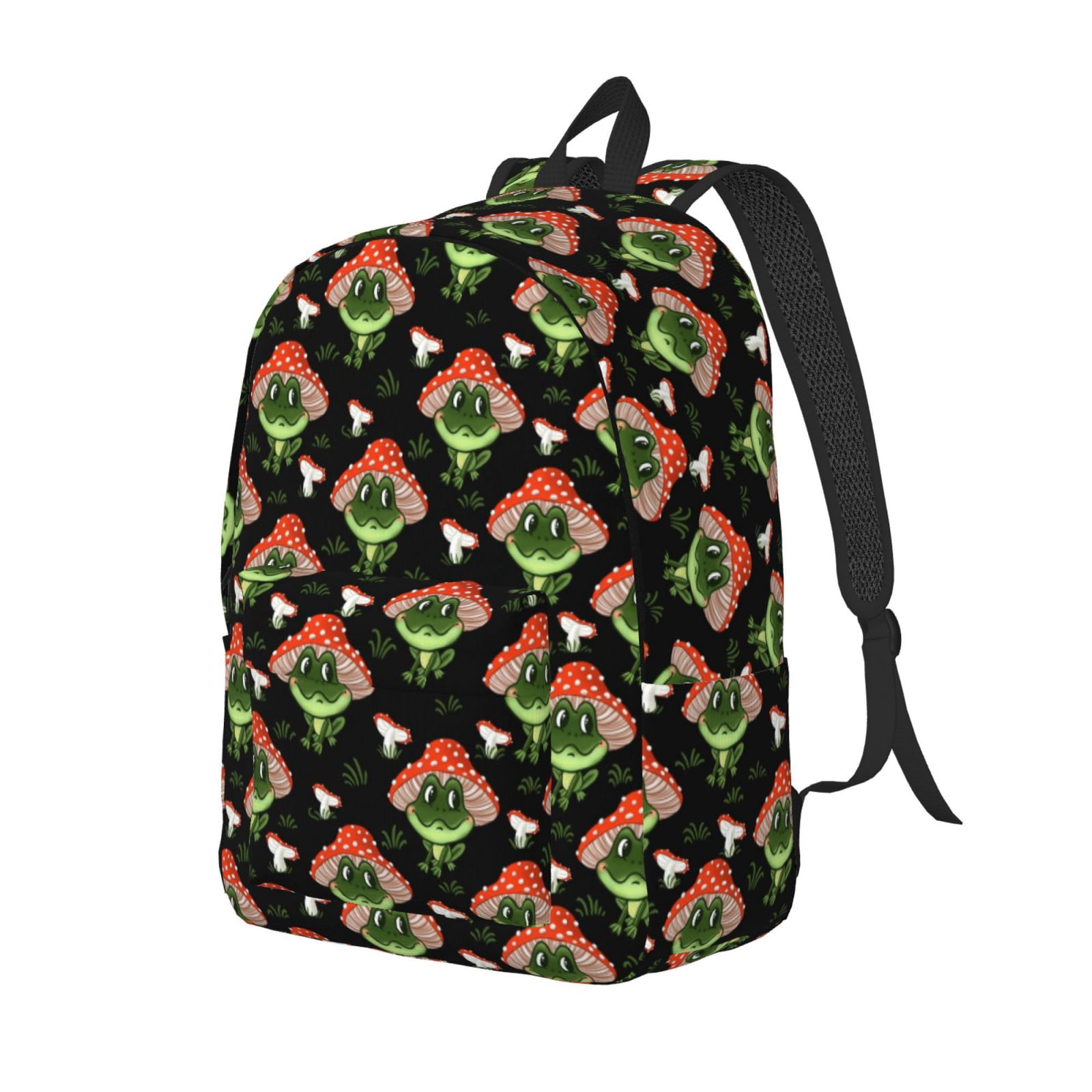 Yiaed Frogs In Mushroom Hats Print Laptop Backpack Travel Canvas ...