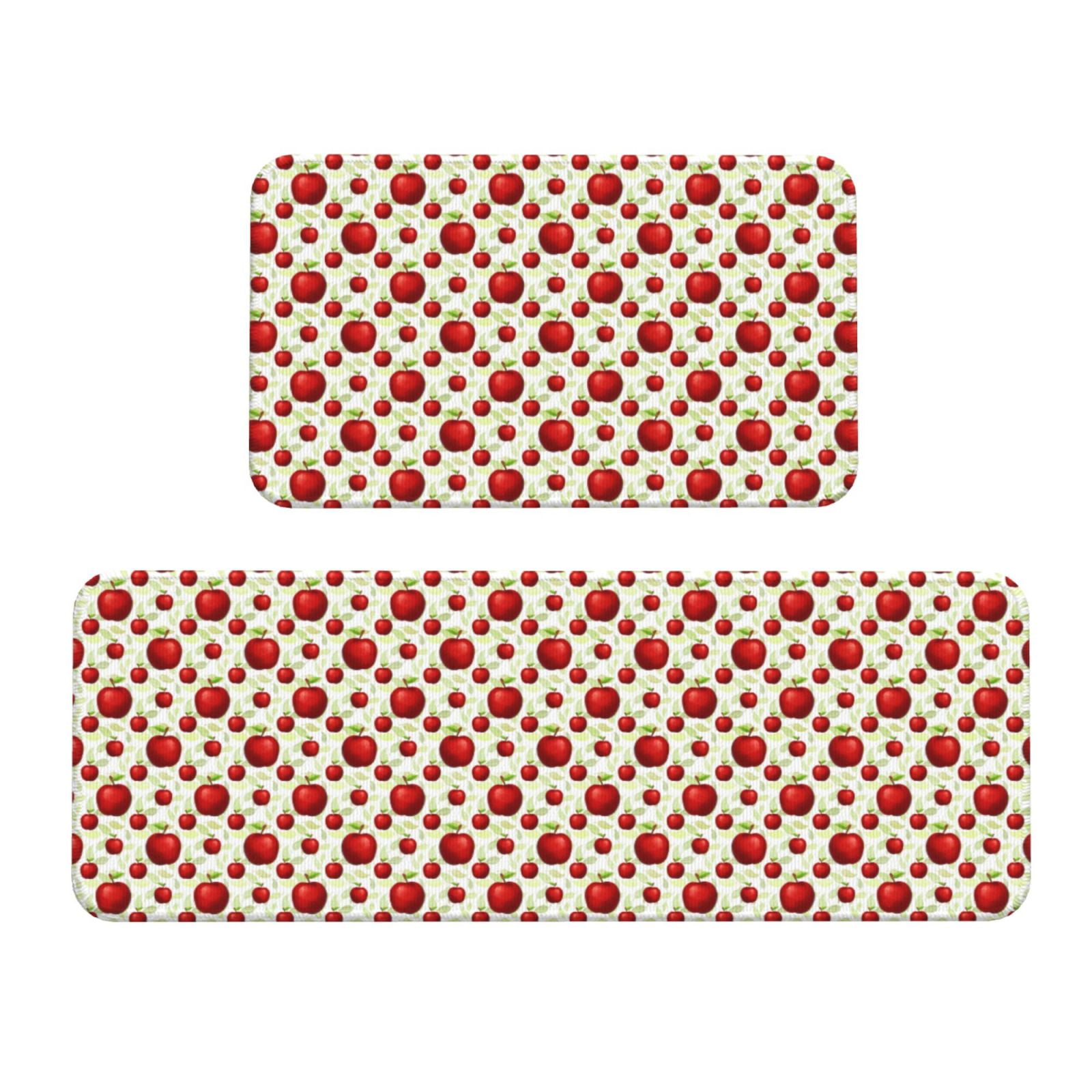 Yiaed Fruit Apples Kitchen Rugs Sets of 2 Kitchen Mats Cushioned Anti ...