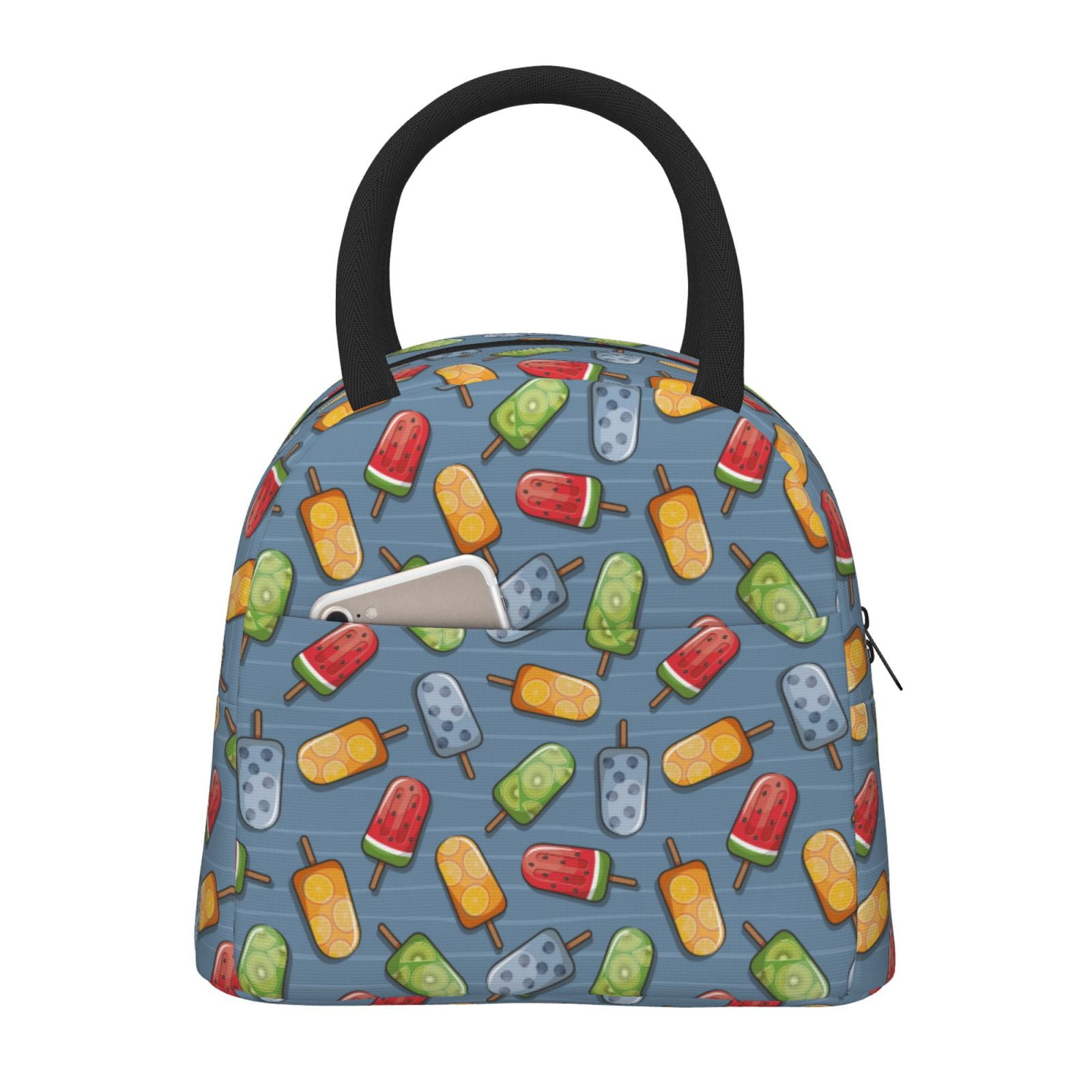 Yiaed Fruit Ice Cream Print Lunch Bag Adult Insulated Lunch Box ...