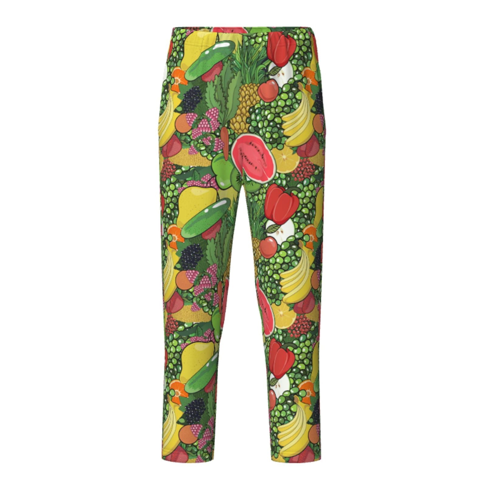 Yiaed Fruits Vegetables And Berries Print Teenagers' Lounge Pants ...