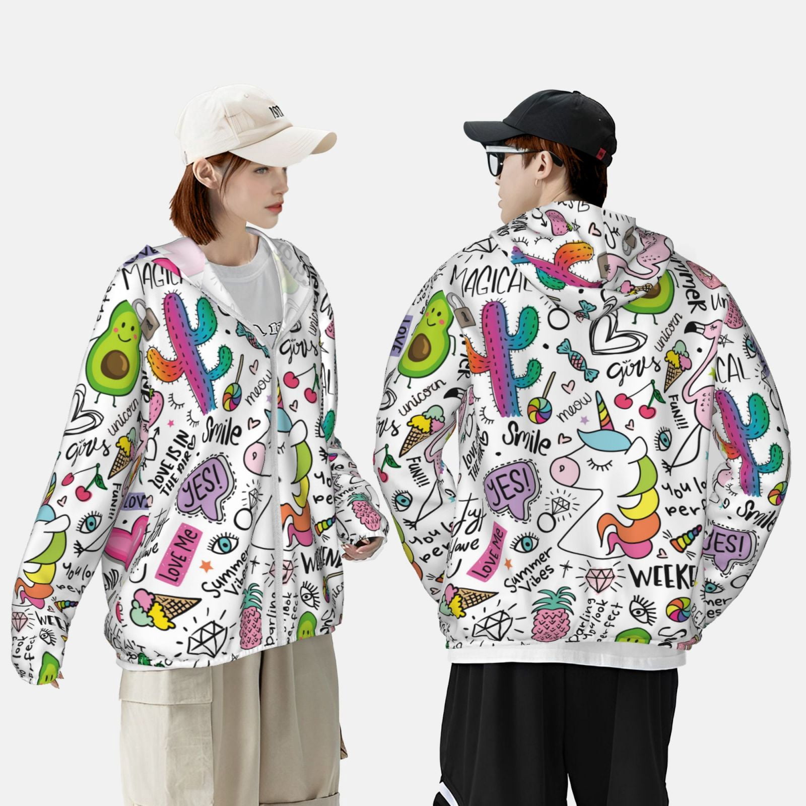 Yiaed Fun Animal with Unicorn Print Sun Shirts UPF 50+ Protection ...