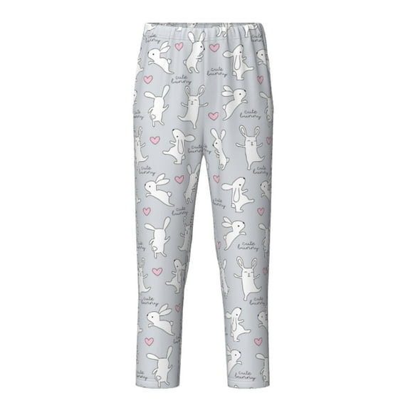 Yiaed Fun Rabbit Print Teenagers' Lounge Pants, Loose PJ Bottoms, Long ...