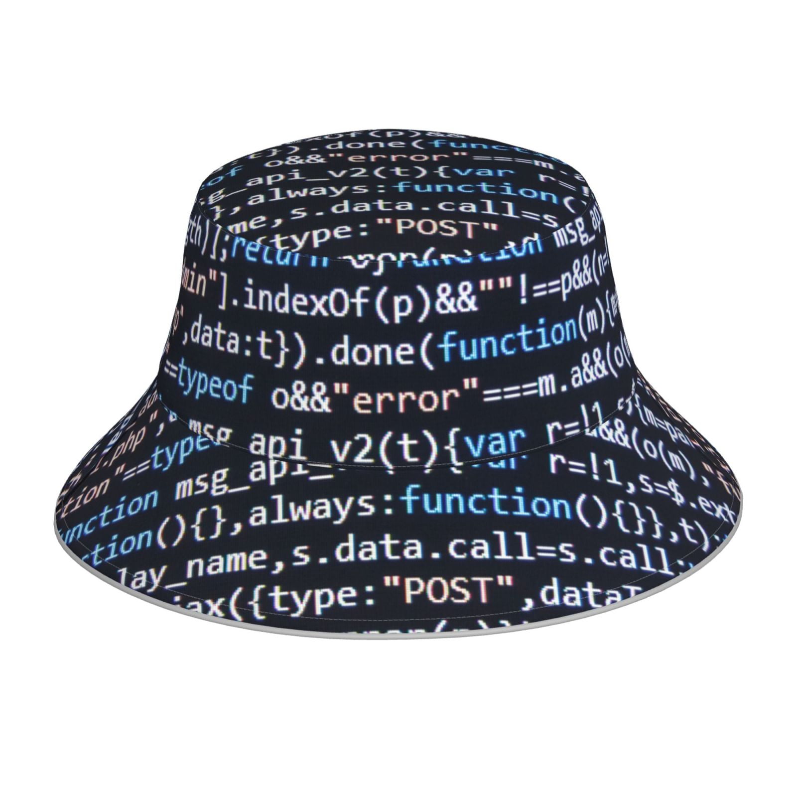 Yiaed Function Source Code Print Reflective Stripe Bucket Hat Unisex Funny Outdoor Fisherman Cap ...