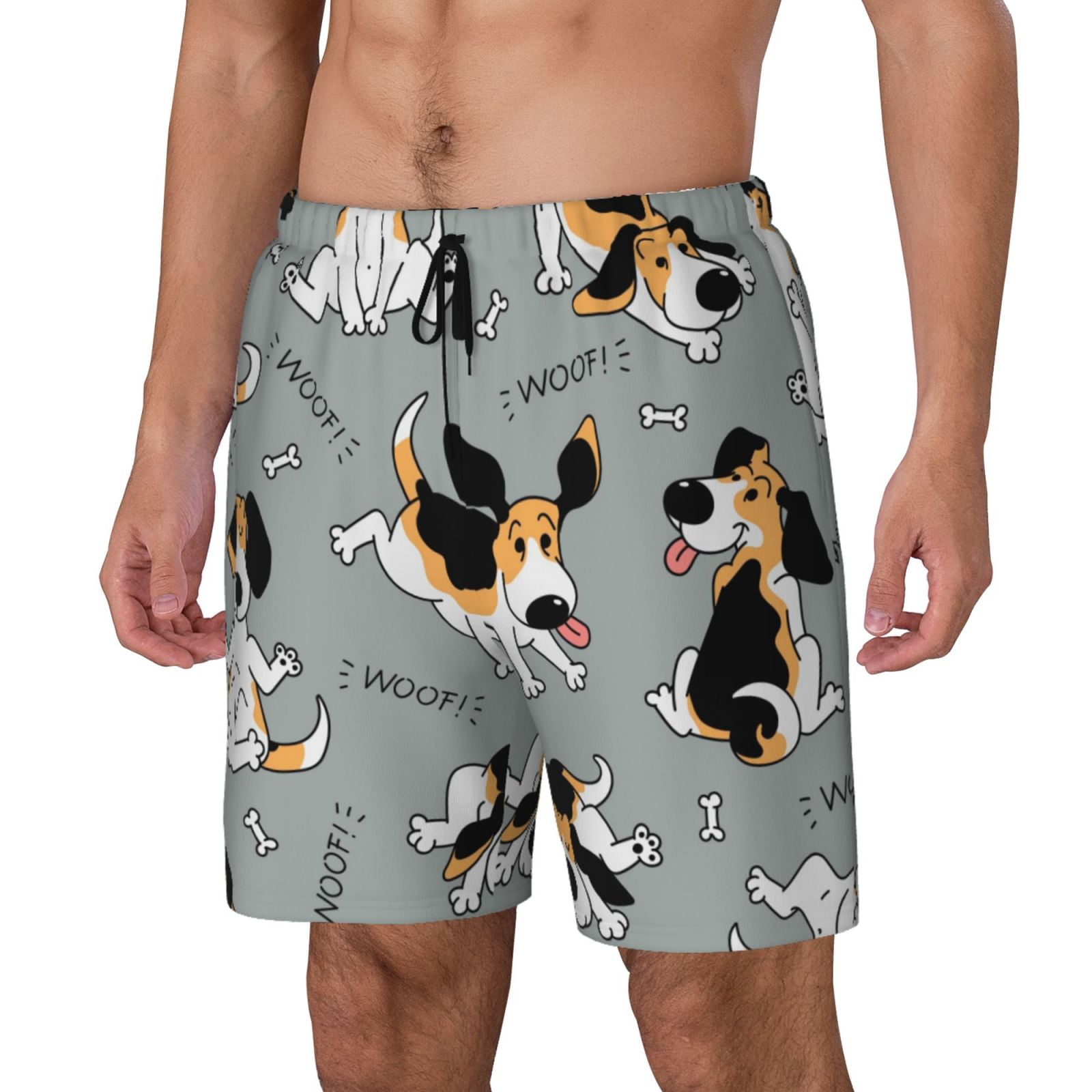 Yiaed Funny Beagle Active Dog Print Mens Swim Trunks Bathing Suit ...
