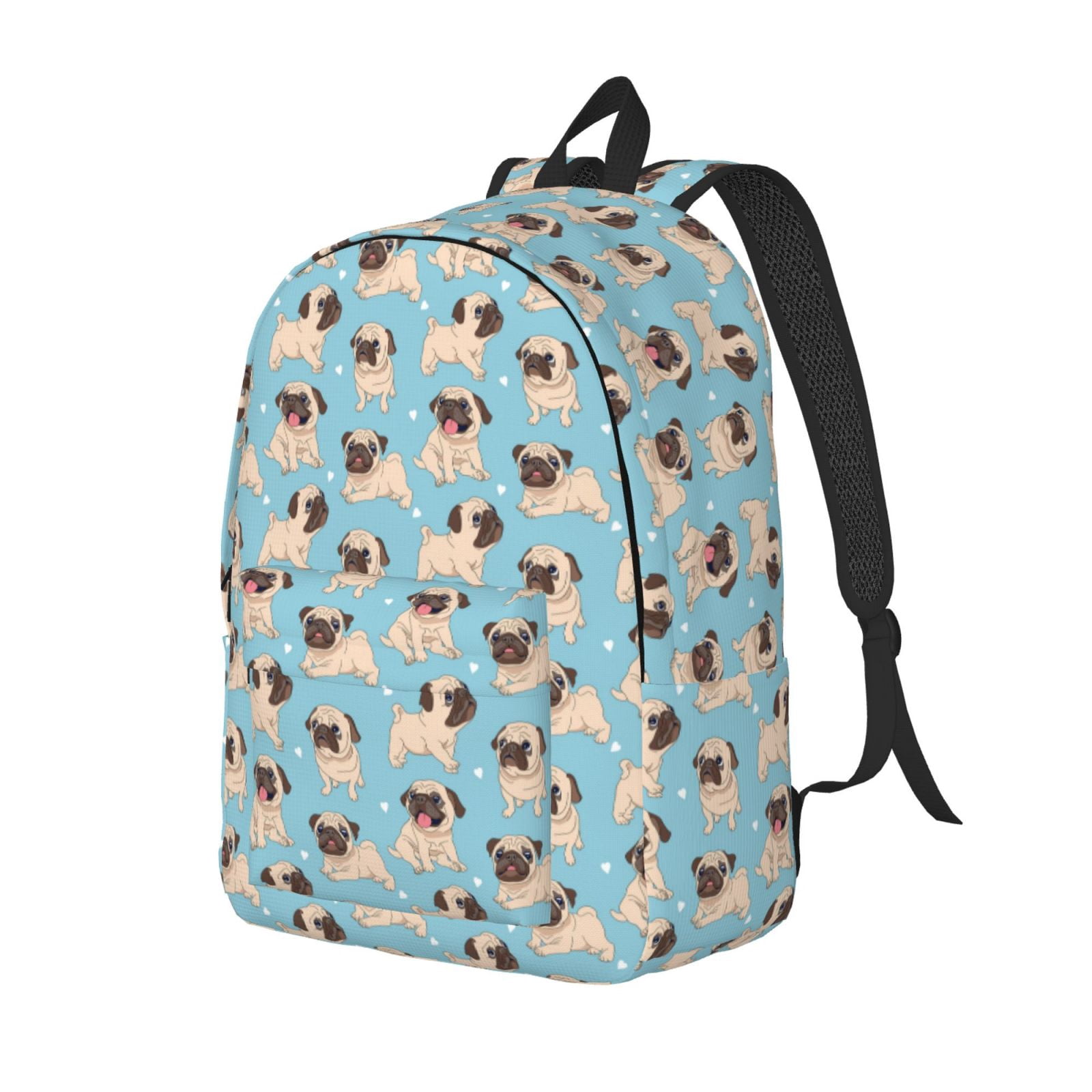 Yiaed Funny Cartoon Pugs Print Print Laptop Backpack Travel Canvas ...