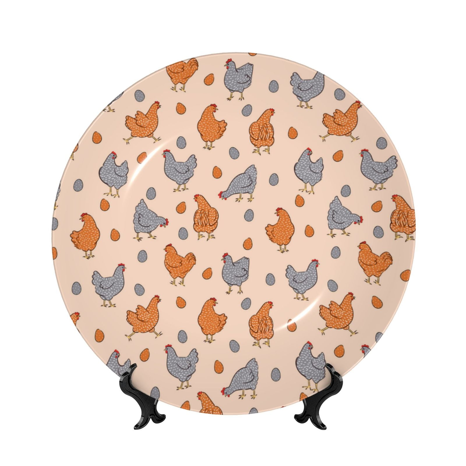 Yiaed Funny Chicken Print Bone China Decorative Plate Ceramic Dinner ...