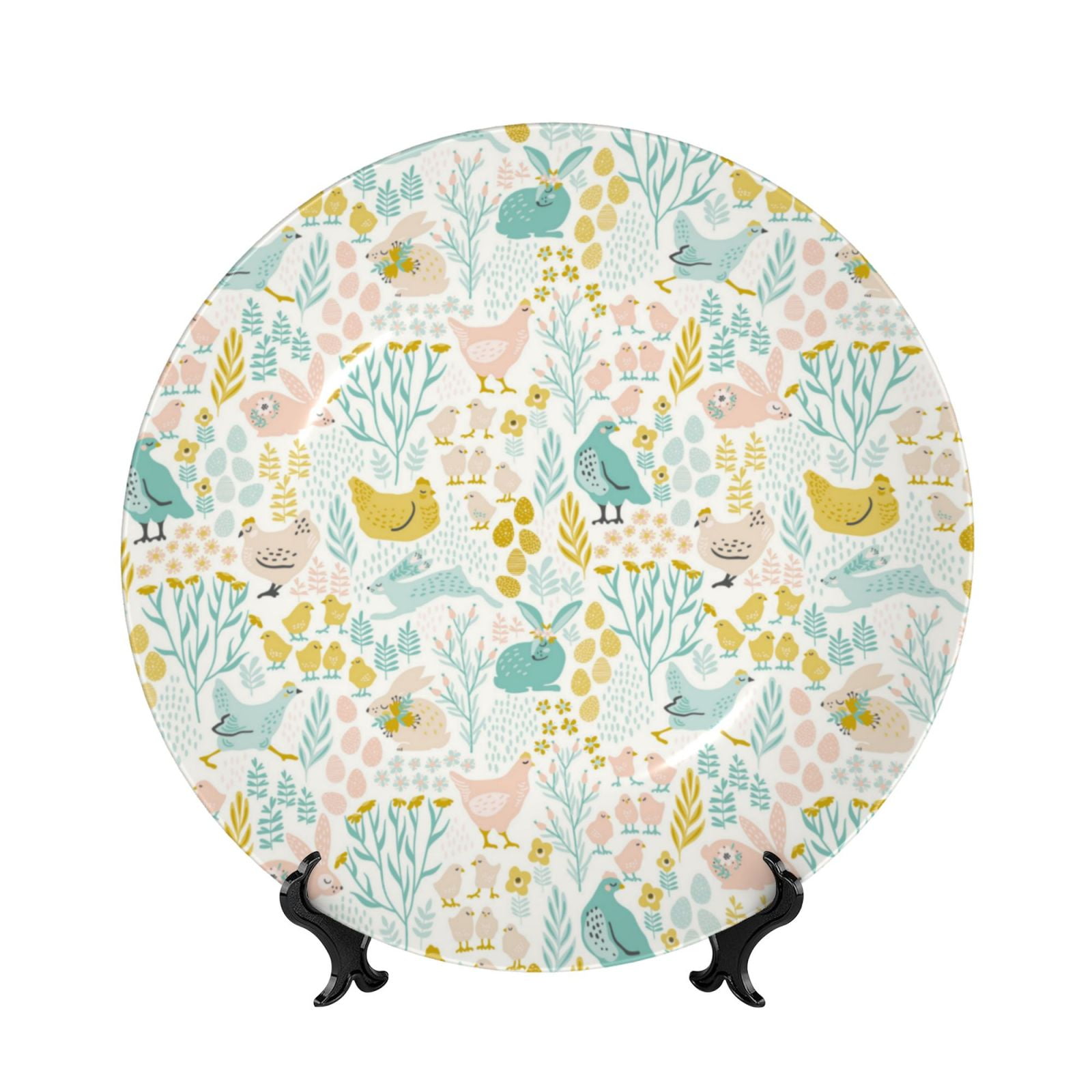 Yiaed Funny Chicken Print Bone China Decorative Plate Ceramic Dinner ...