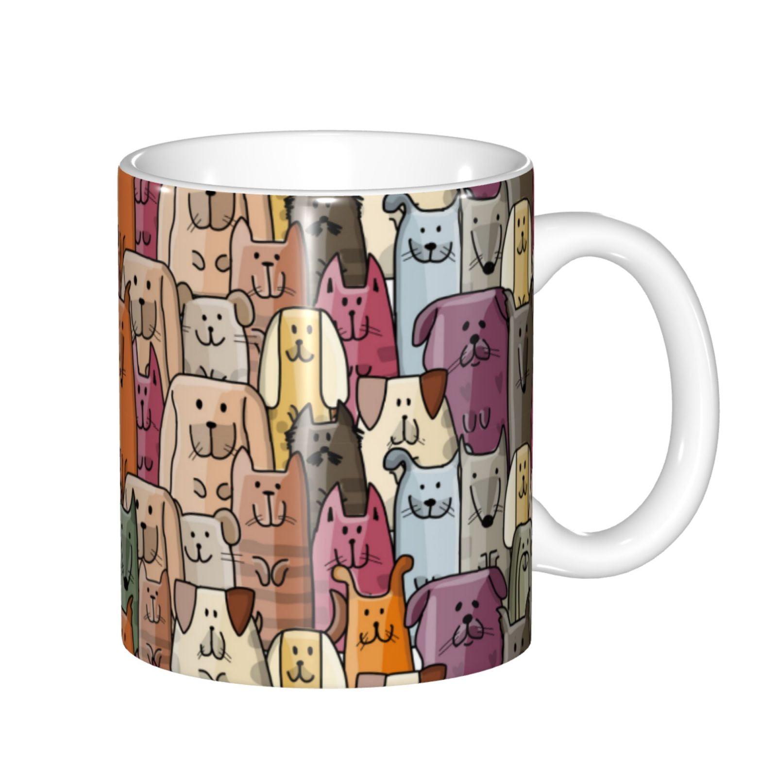 Yiaed Funny Dogs Family Print Ceramics Coffee,Large Handle Design,Extra ...