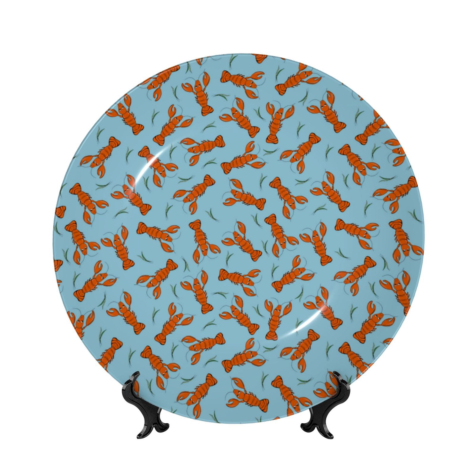 Yiaed Funny Lobsters Print Bone China Decorative Plate Ceramic Dinner ...