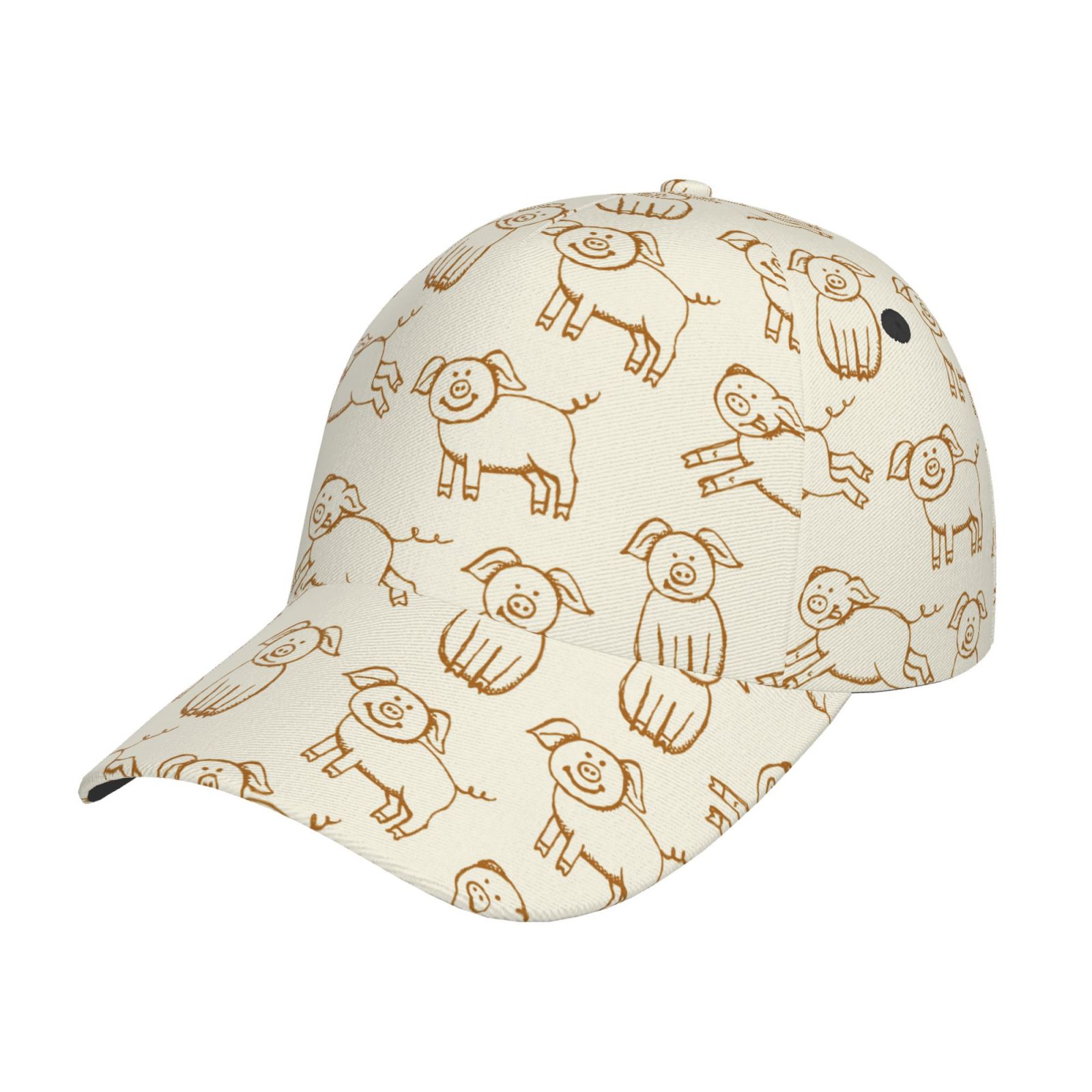 Yiaed Funny Pigs Print Cap Adjustable Size for Running Workouts and ...